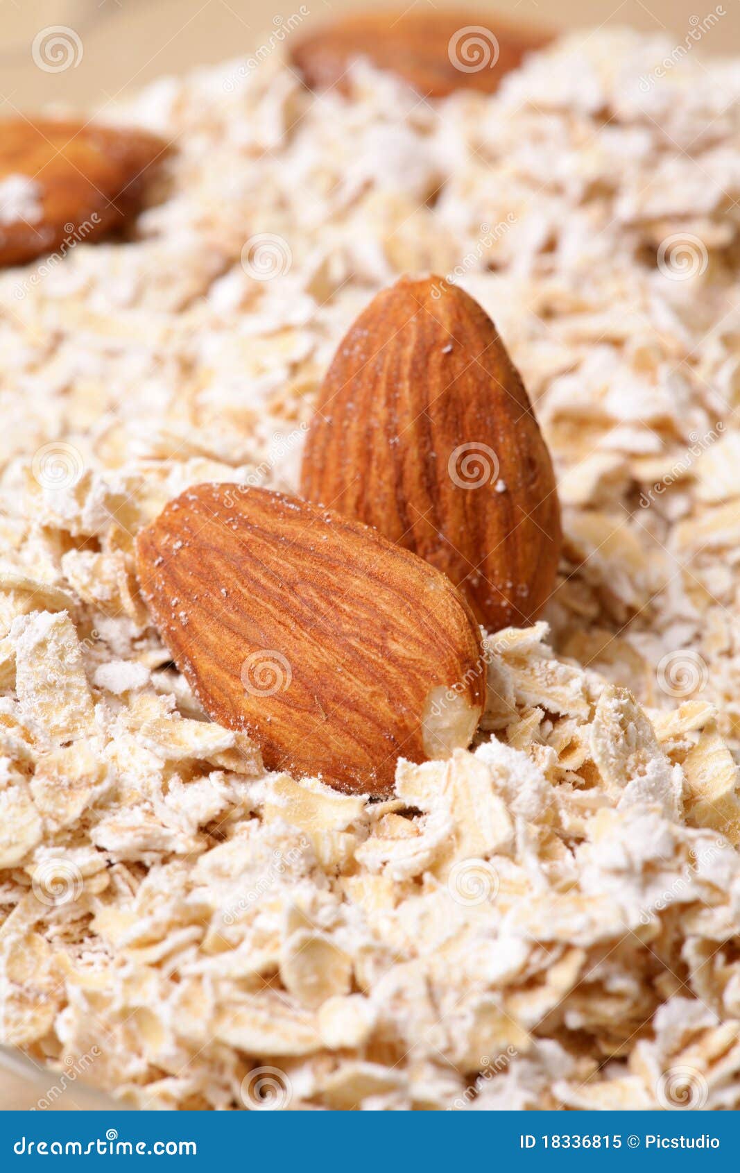 Almonds and oats stock image. Image of flakes, food, nuts - 18336815