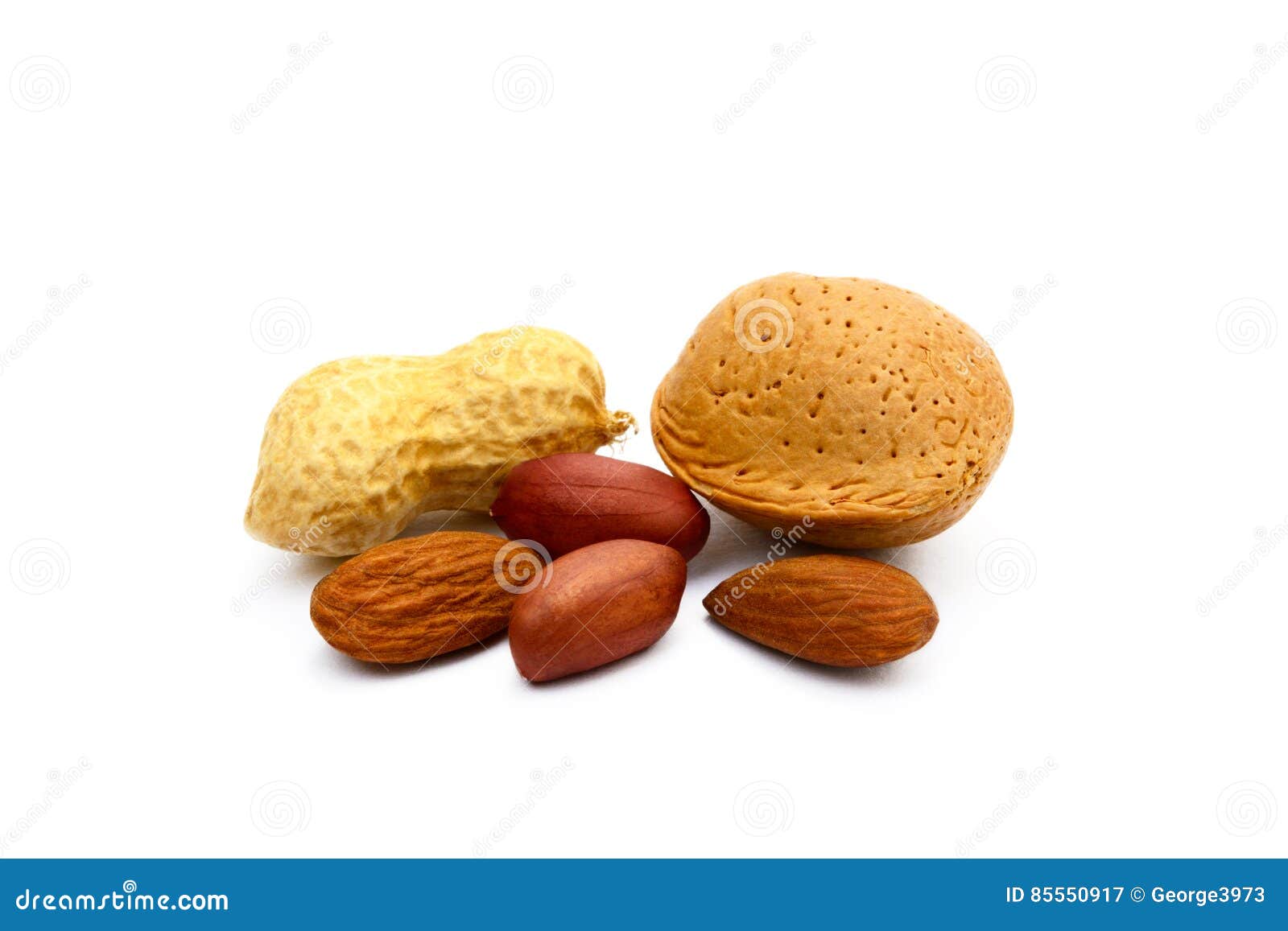 Almonds and peanuts stock image. Image of group, hazelnut - 85550917