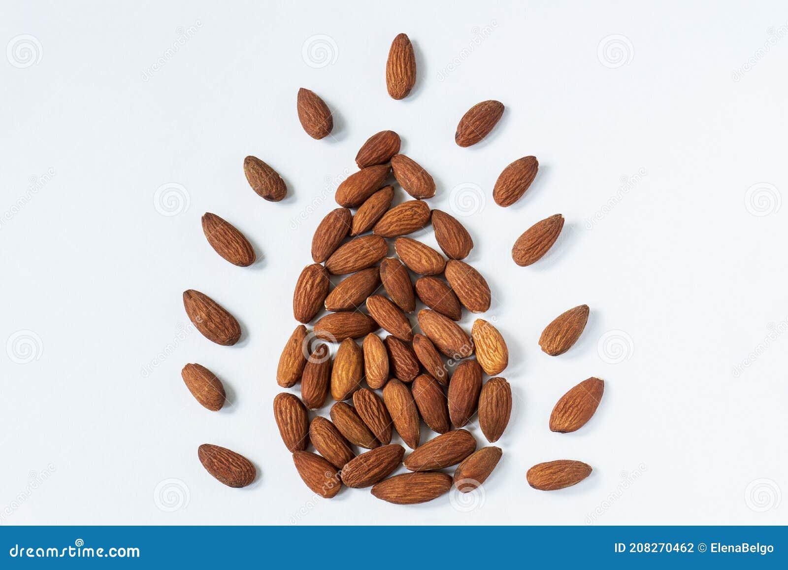 Almonds Put in the Shape of a Large Almond. Stock Photo - Image of ...
