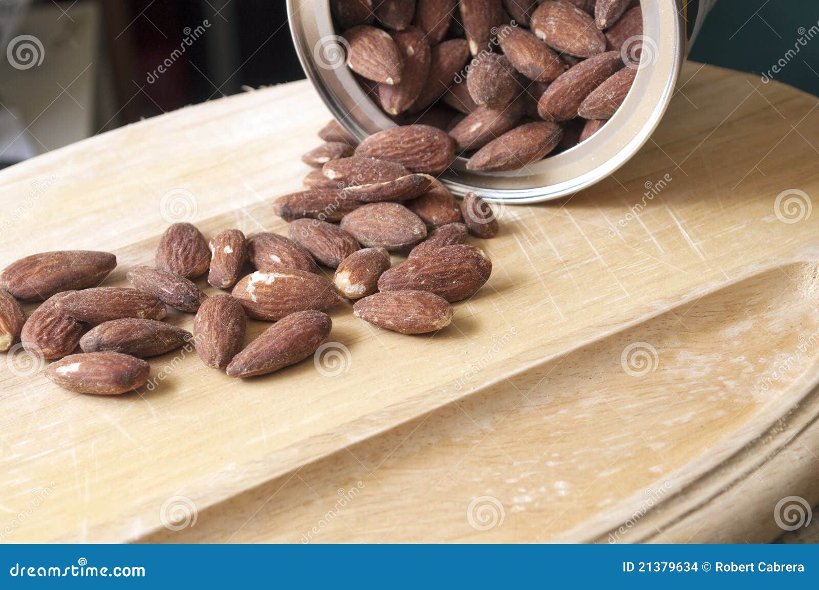 Almonds on a serving tray stock photo. Image of natural - 21379634