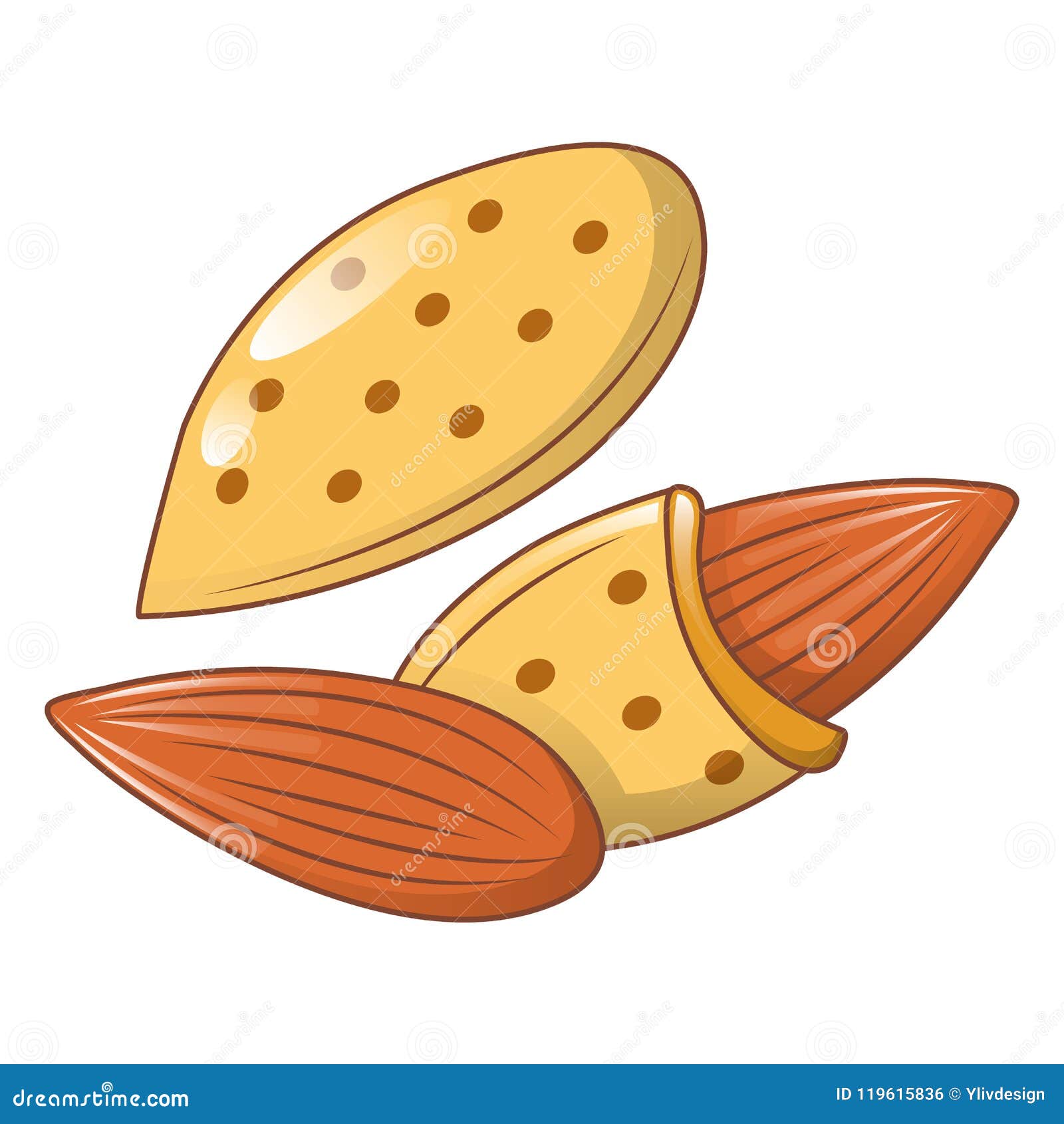 Almonds Shell Icon, Cartoon Style Stock Vector - Illustration of almond ...