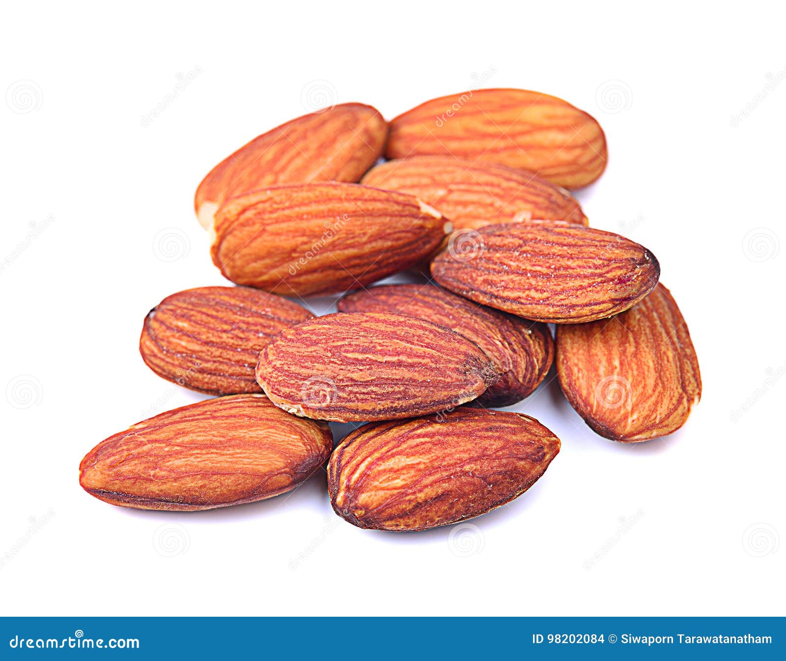 Almonds on White Background. Stock Photo - Image of natural, brown ...