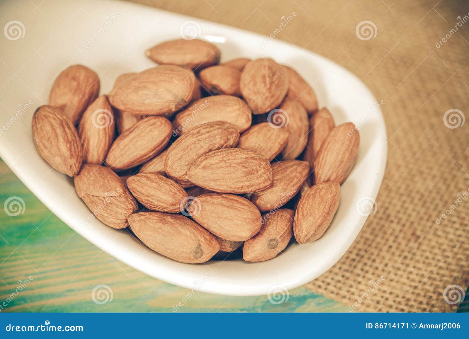 Almonds on wood stock image. Image of food, protein, macro - 86714171