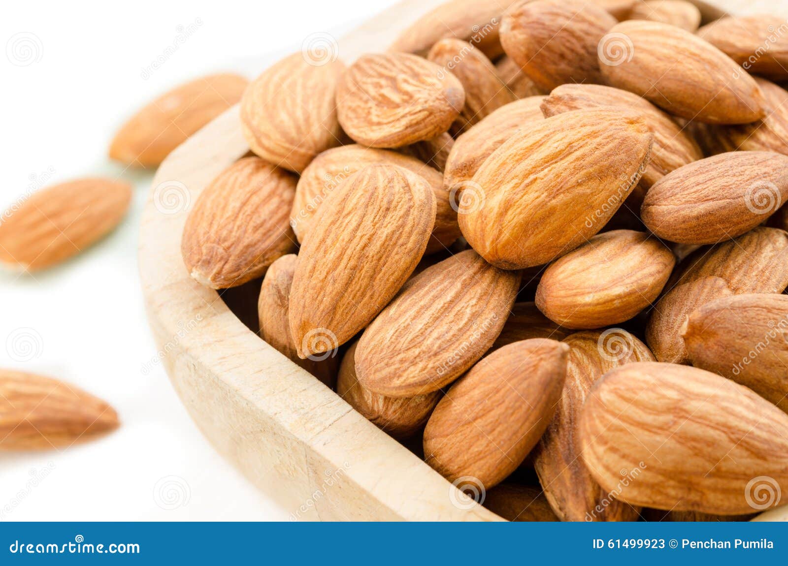 Almonds. stock image. Image of close, open, objects, eating - 61499923
