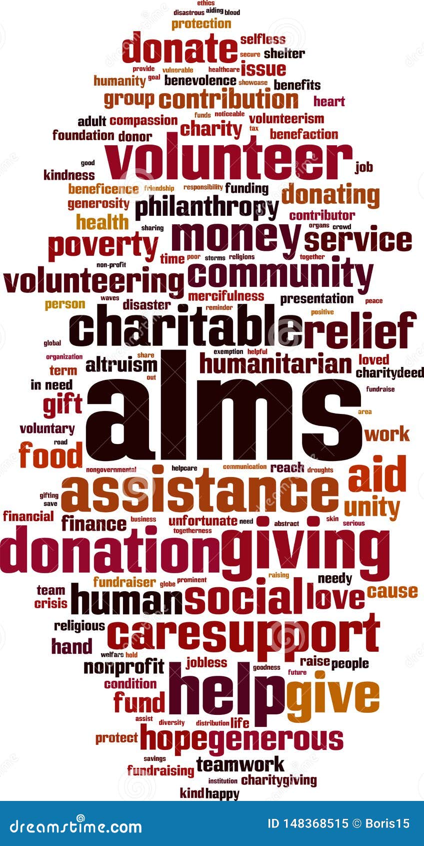 Alms word cloud stock vector. Illustration of giving - 148368515