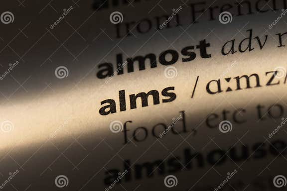 Alms stock image. Image of text, definition, closeup - 114410155