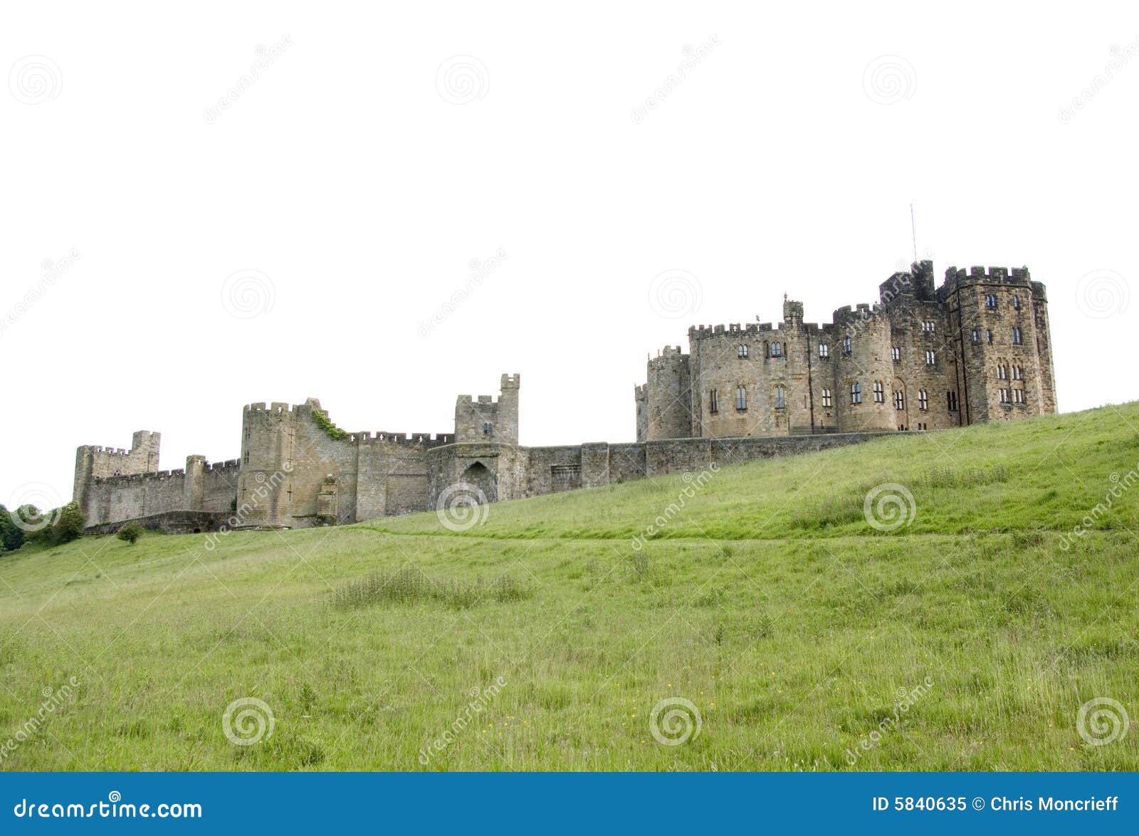 Alnwick Castle View from the Base of the Hill 2 Stock Image - Image of ...