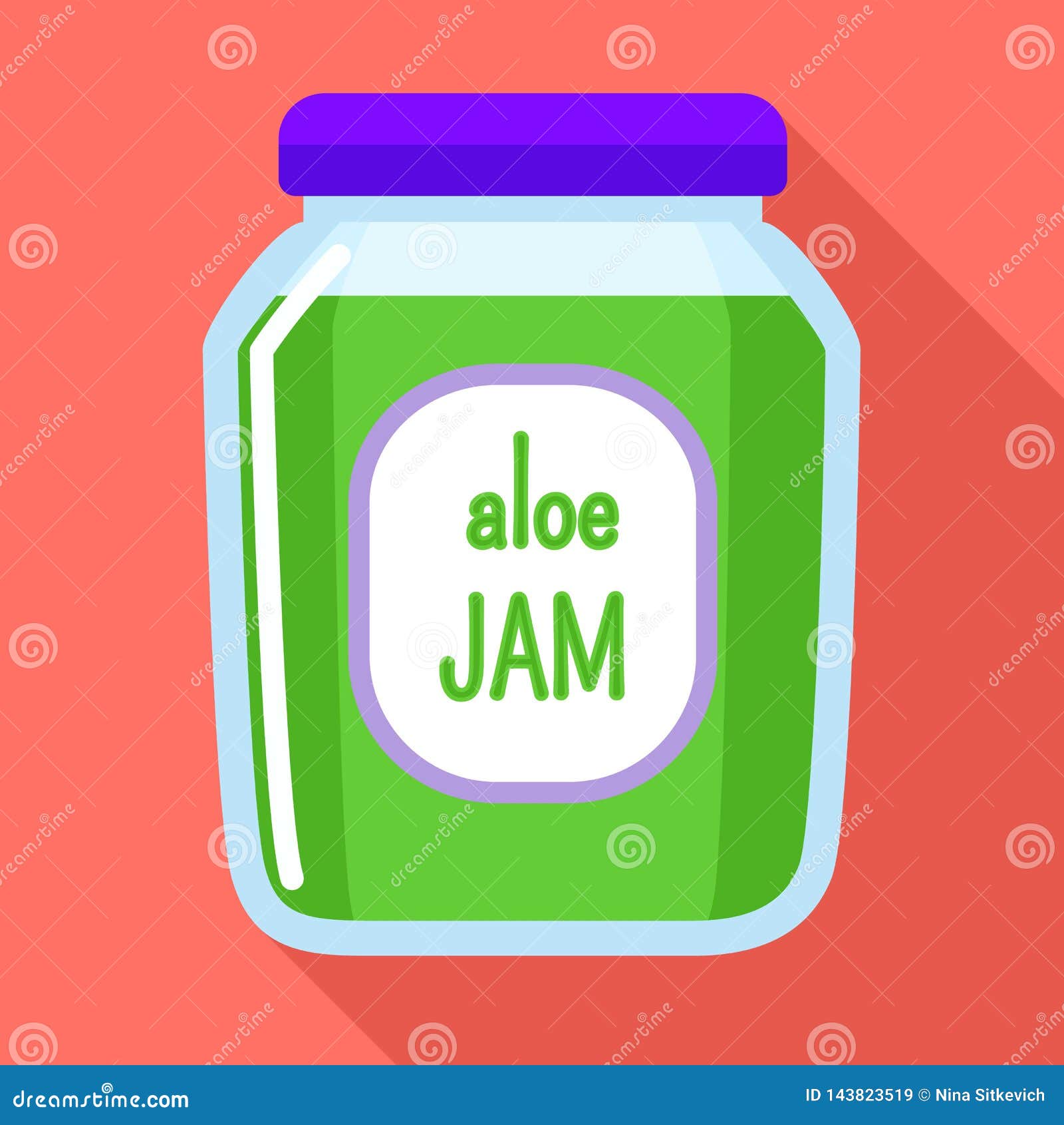 Aloe jam icon, flat style stock vector. Illustration of pepper - 143823519