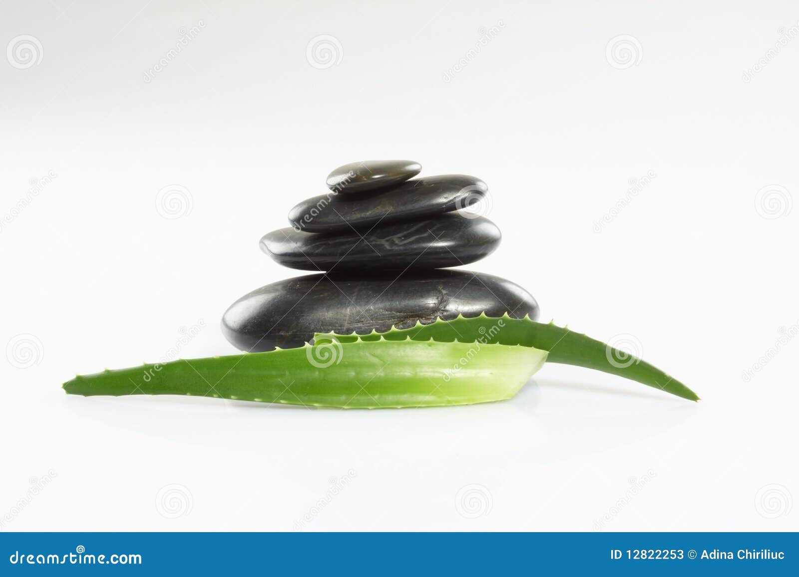 Aloe leaves and spa stones stock image. Image of medical - 12822253