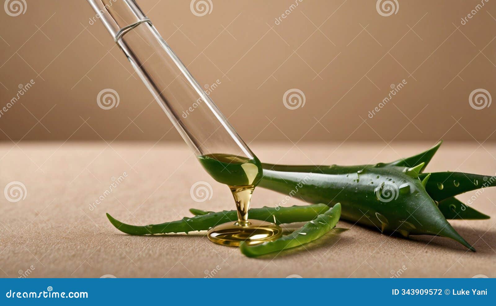 Aloe Vera Extract Dripping from Test Tube. Stock Illustration ...