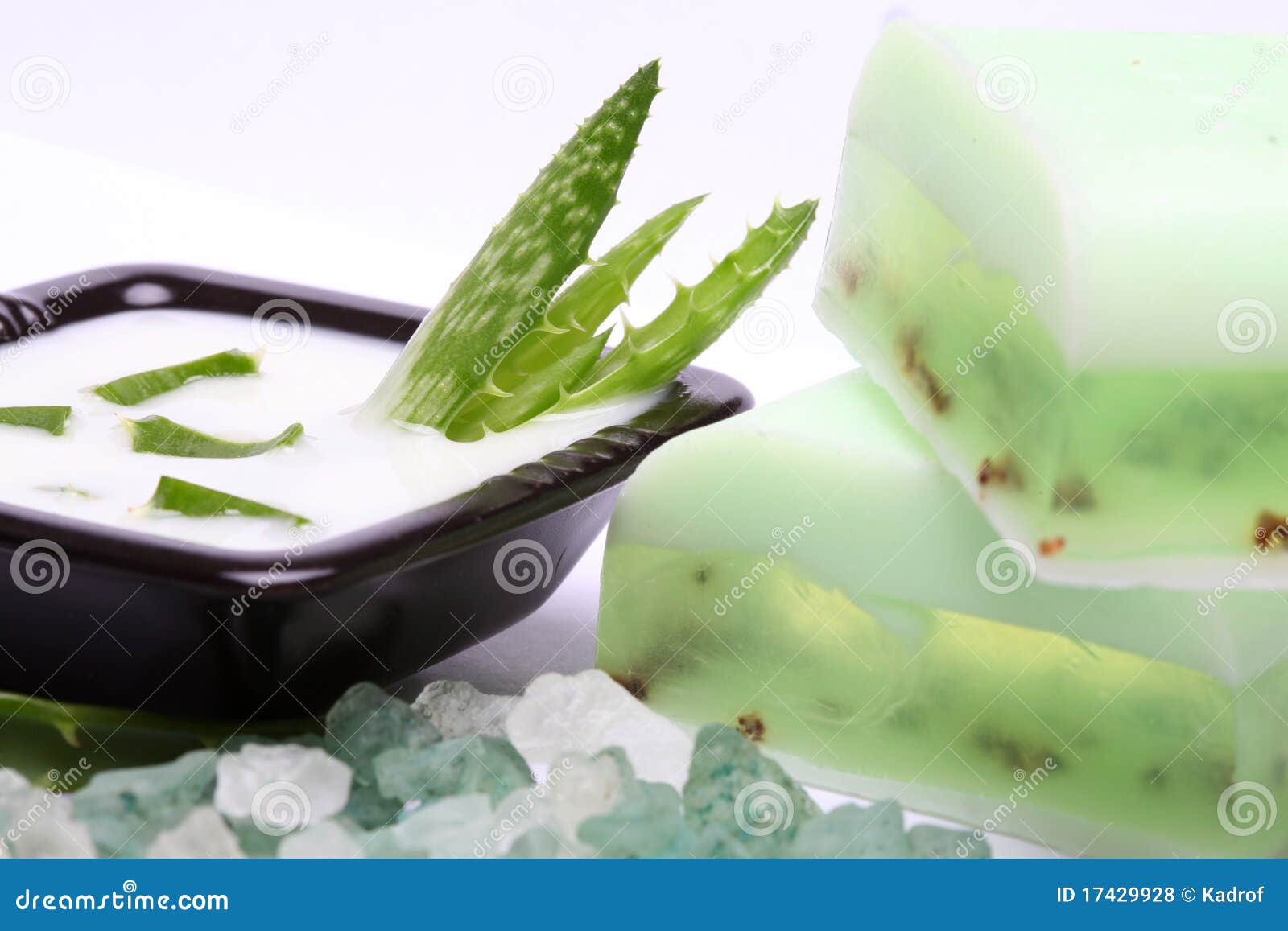 Aloe Vera Leaves, Bath Salt, Handmade Soap Stock Photo - Image of juice ...