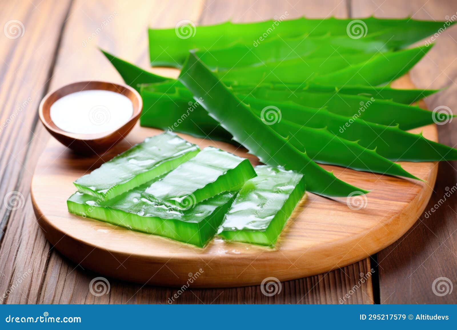 Aloe Vera Leaves Cut Open on a Board Stock Image - Image of board ...