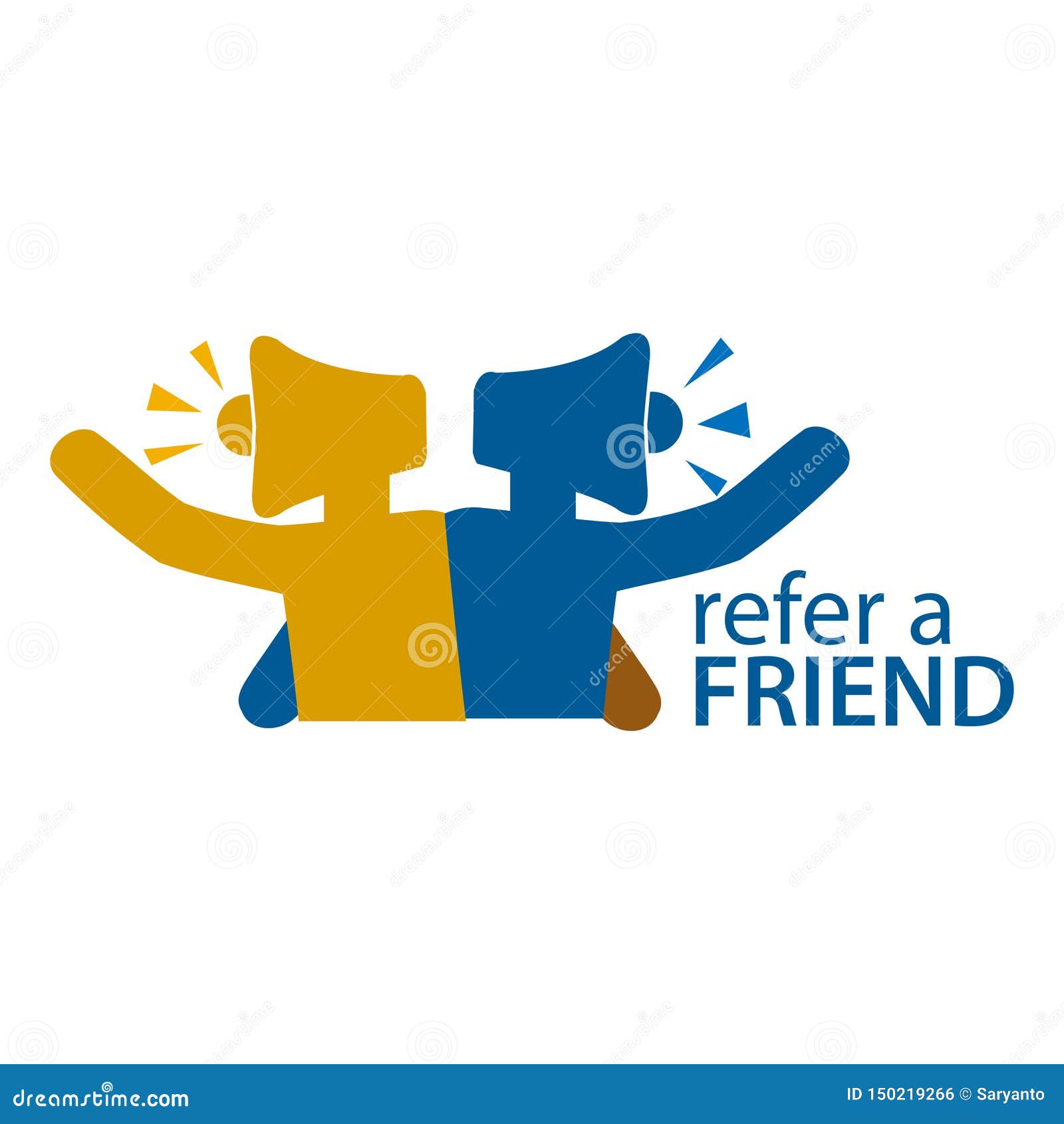 Refer a Friend with People Icon. Flat Vector Illustration on White ...