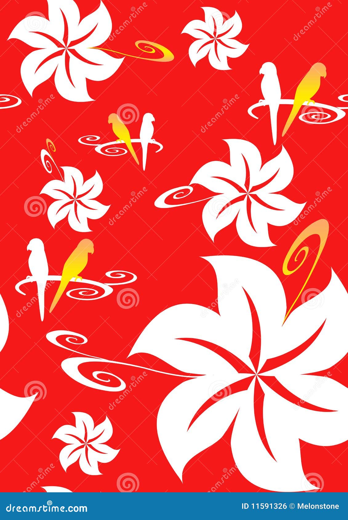Aloha Configuration Hawaïenne Sans Joint Rouge Illustration Stock ...