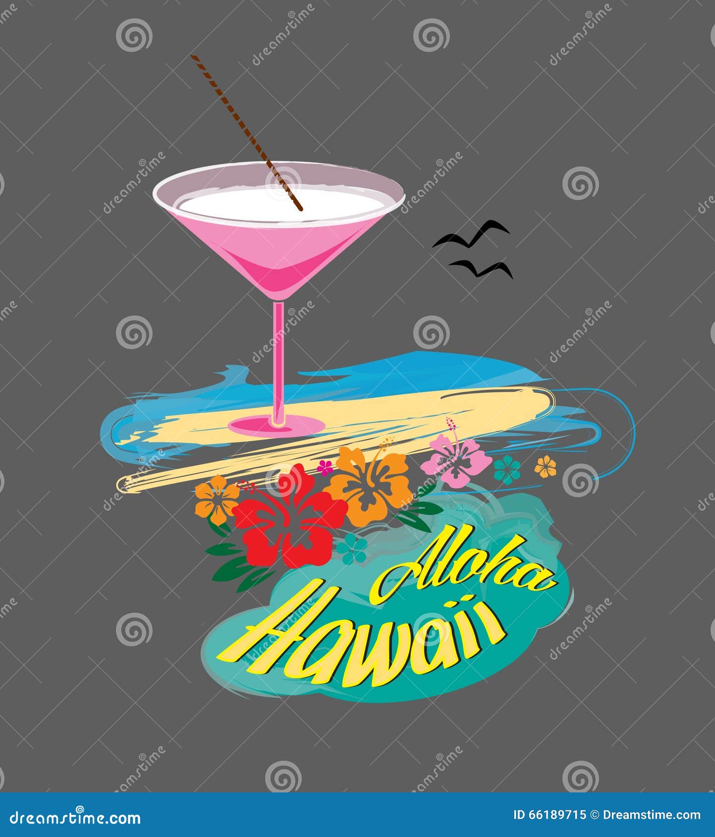 Aloha_Hawaii_by_ Art Angels Stock de ilustración - Ilustración de arte ...