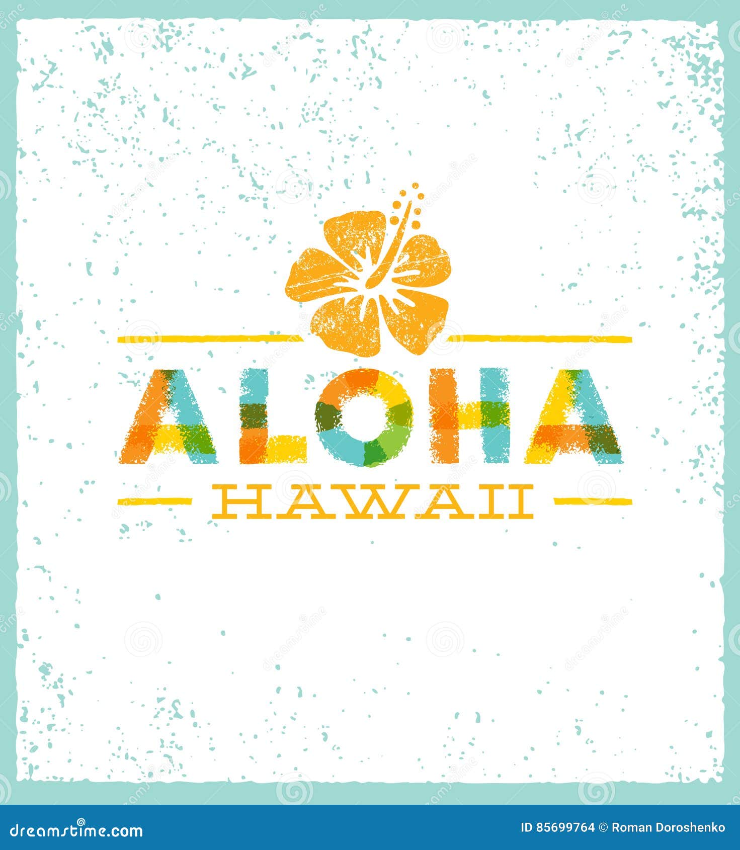 Aloha Hawaii Creative Summer Beach Tropical Vector Design Element Stock ...