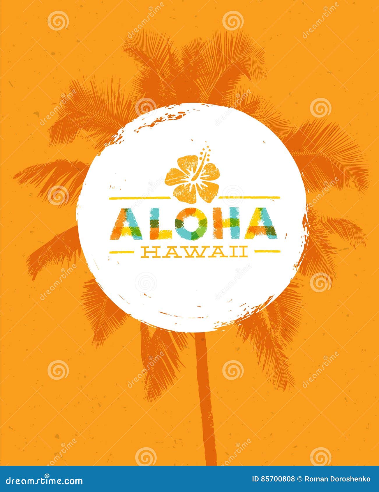 Aloha Hawaii Creative Summer Beach Tropical Vector Design Element Stock ...