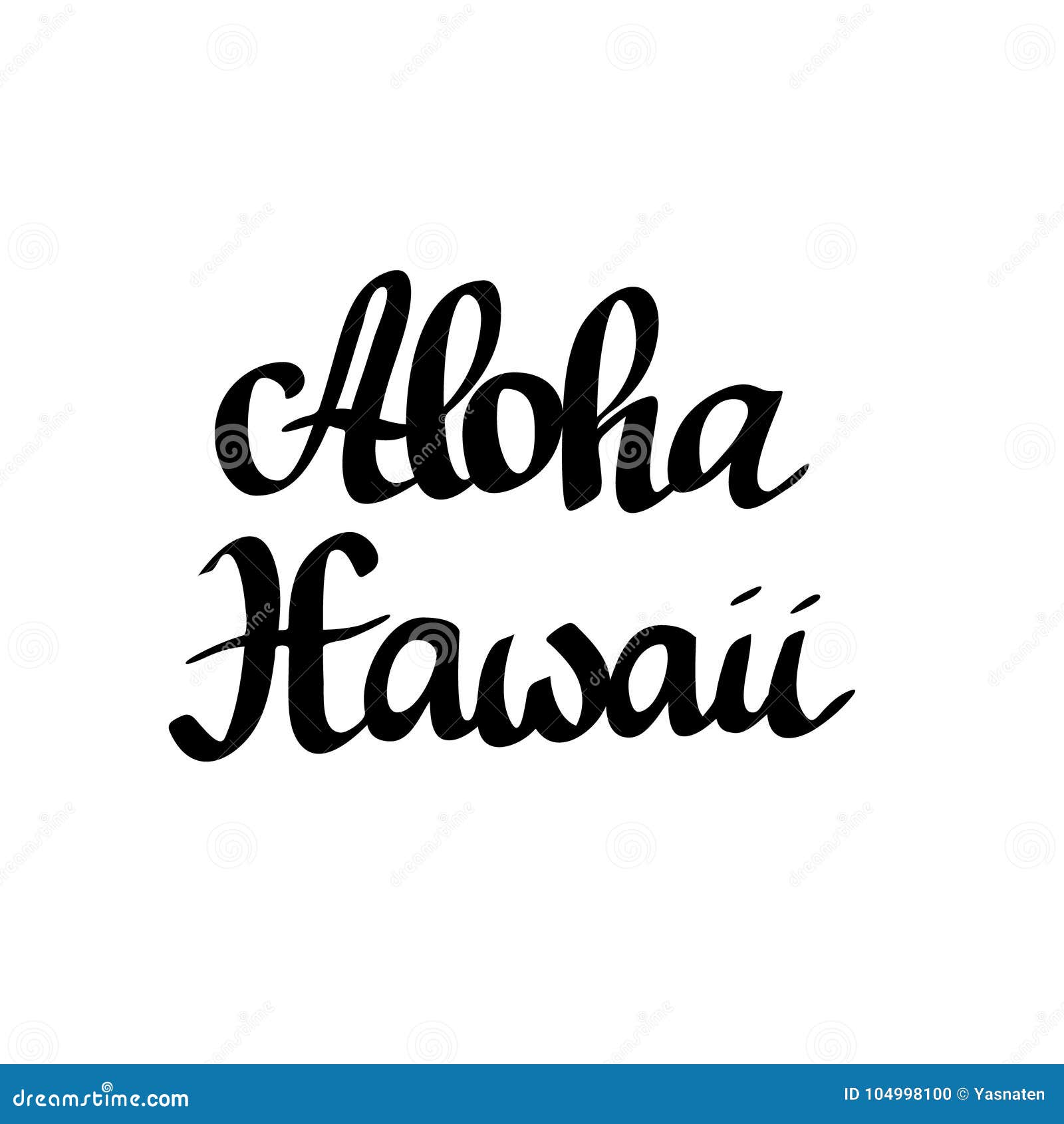 Aloha Hawaii lettering stock vector. Illustration of design - 104998100