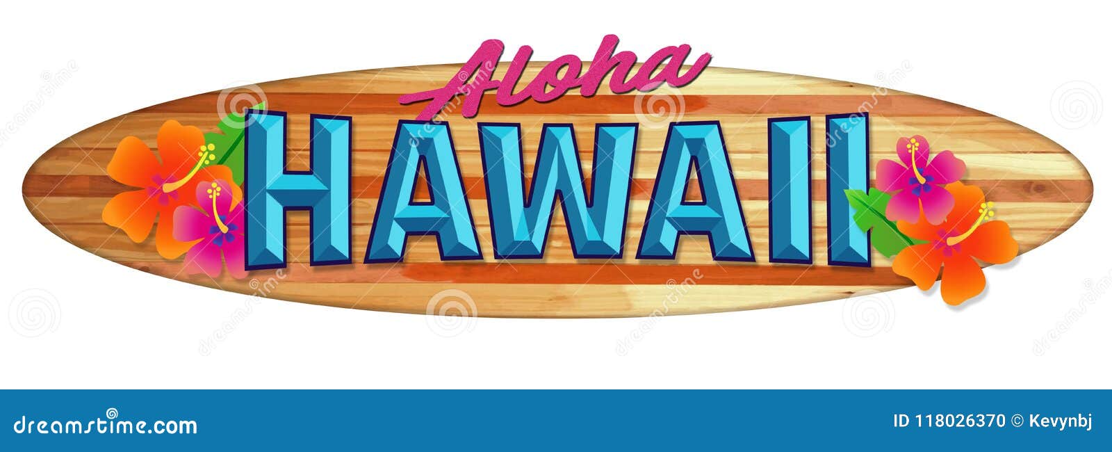 Aloha Hawaii Surfboard Sign Illustrazione di Stock - Illustrazione di ...