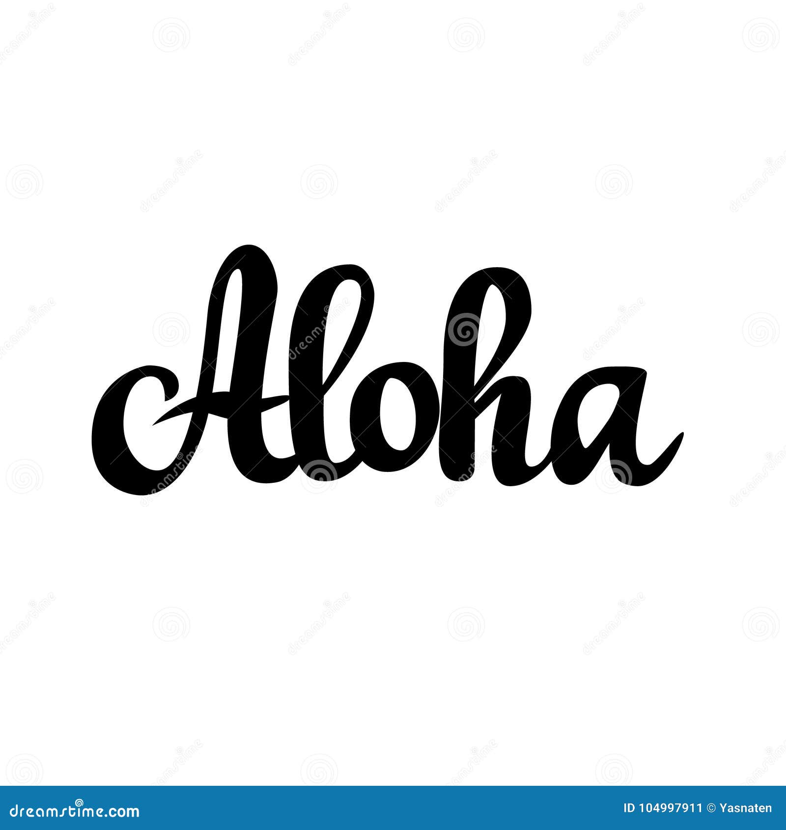 Aloha Hawaiian Greeting Vector Calligraphy Design Stock Vector ...