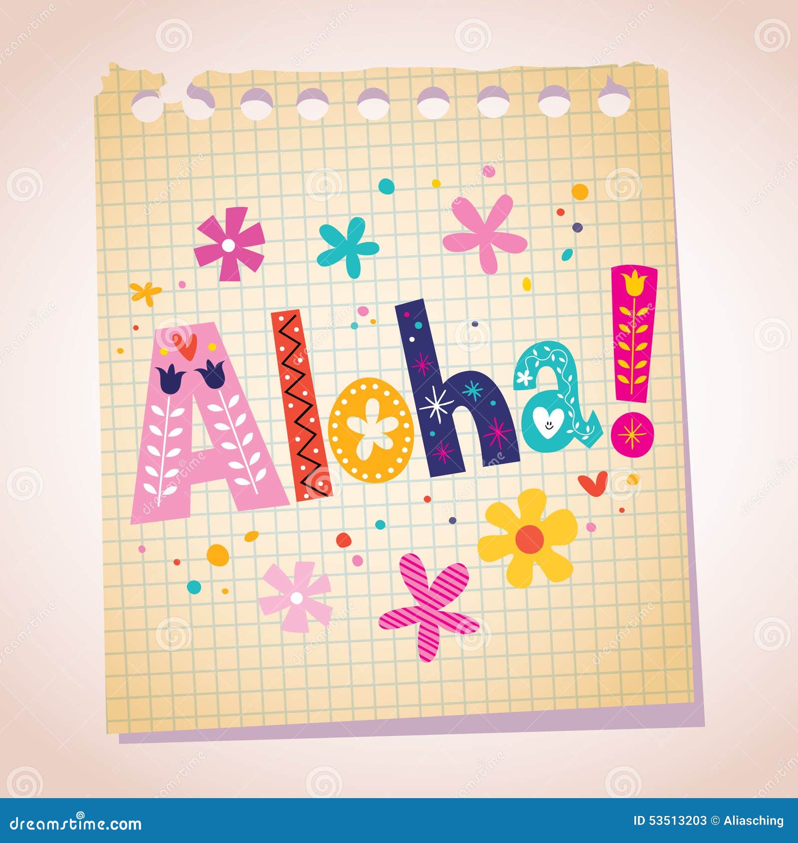 Aloha Illustration De Papier De Bloc-notes Illustration de Vecteur ...