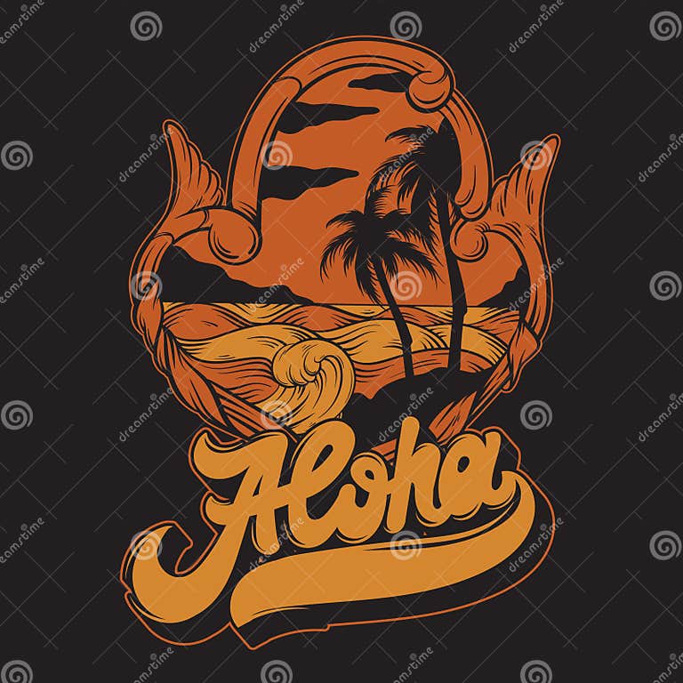 Aloha Letras Manuscritas Del Vector Ilustración del Vector ...