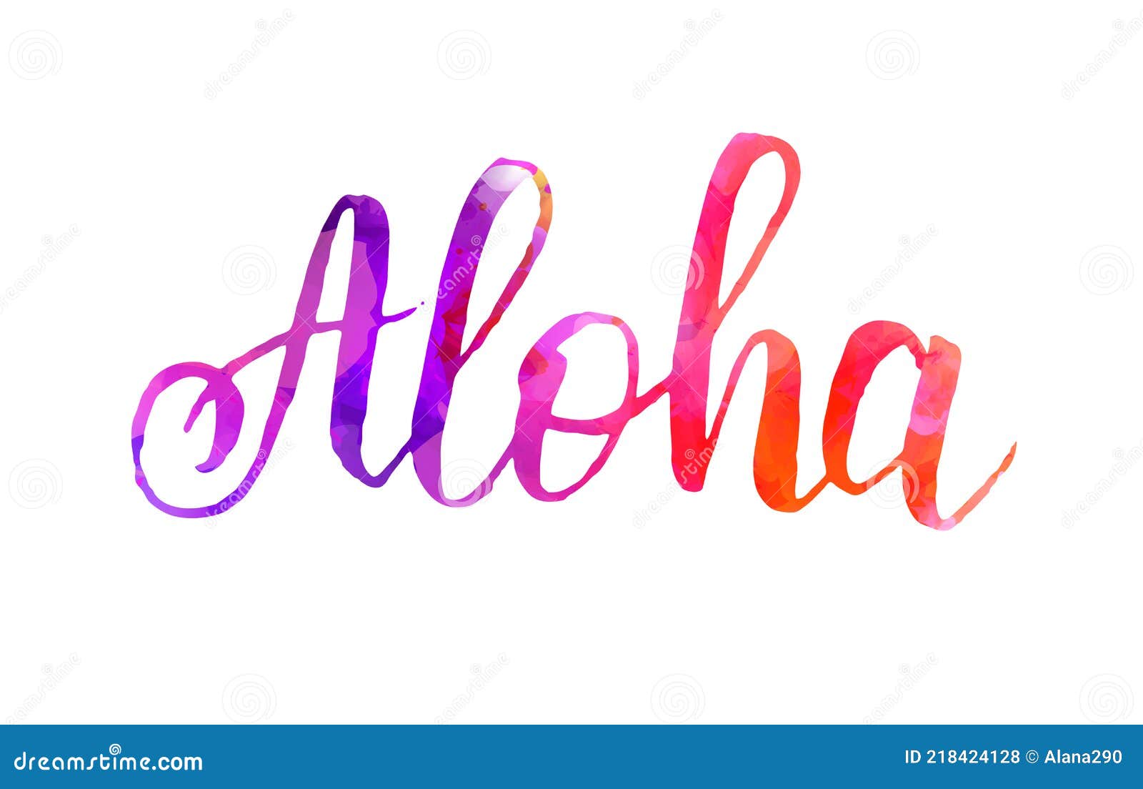 Aloha - Lettering Calligraphy Stock Vector - Illustration of tropical ...