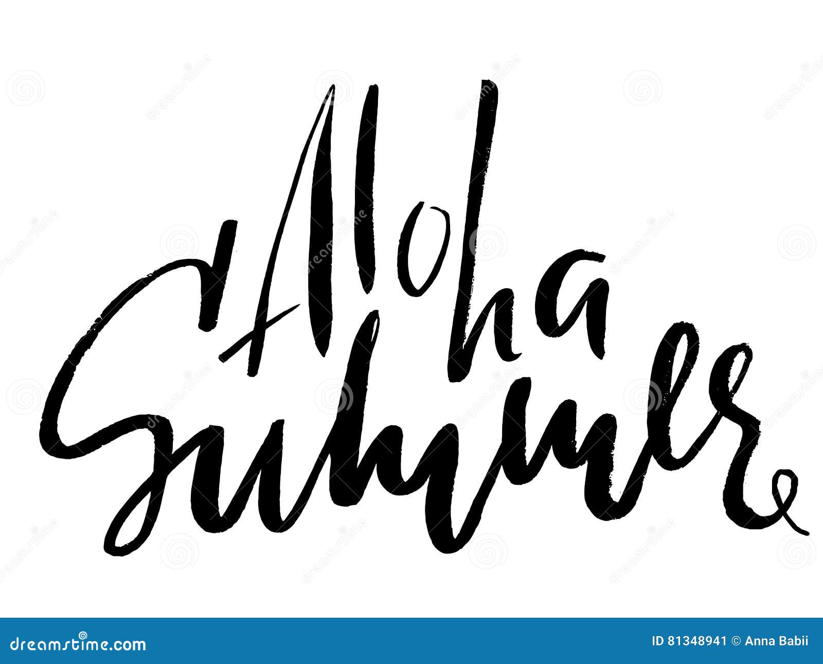 Aloha Lettering. Vector Calligraphy Illustration. Summer Print Design ...