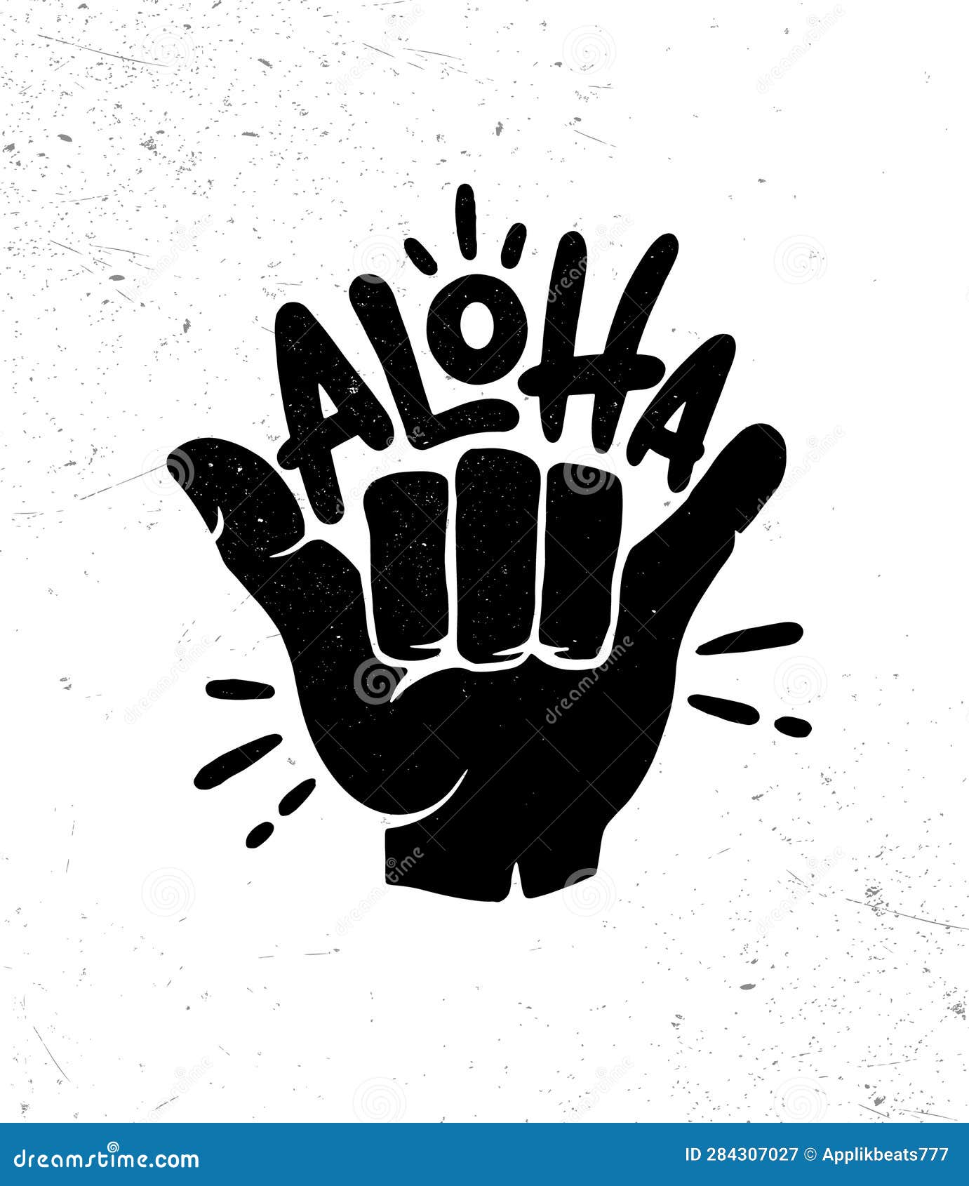 Aloha Surfing Lettering. Vector Calligraphy Illustration ...