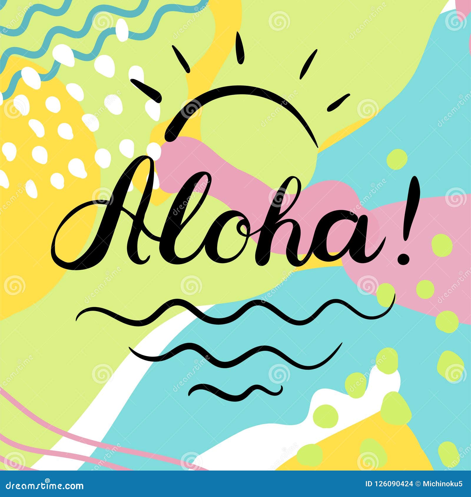 Aloha Text. Brush Calligraphy. Vector Illustration. Stock Vector ...