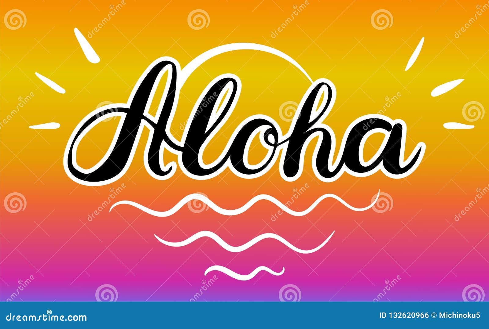 Aloha Text. Brush Calligraphy. Vector Illustration Stock Vector ...