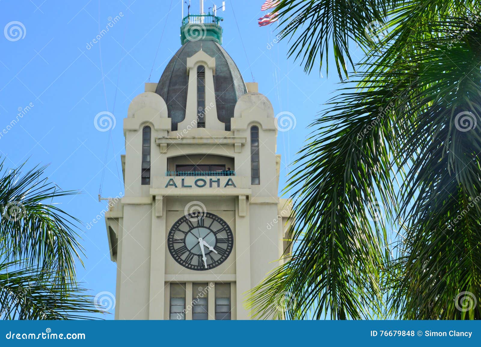 Aloha Tower stock photo. Image of tower, oahu, vacation - 76679848