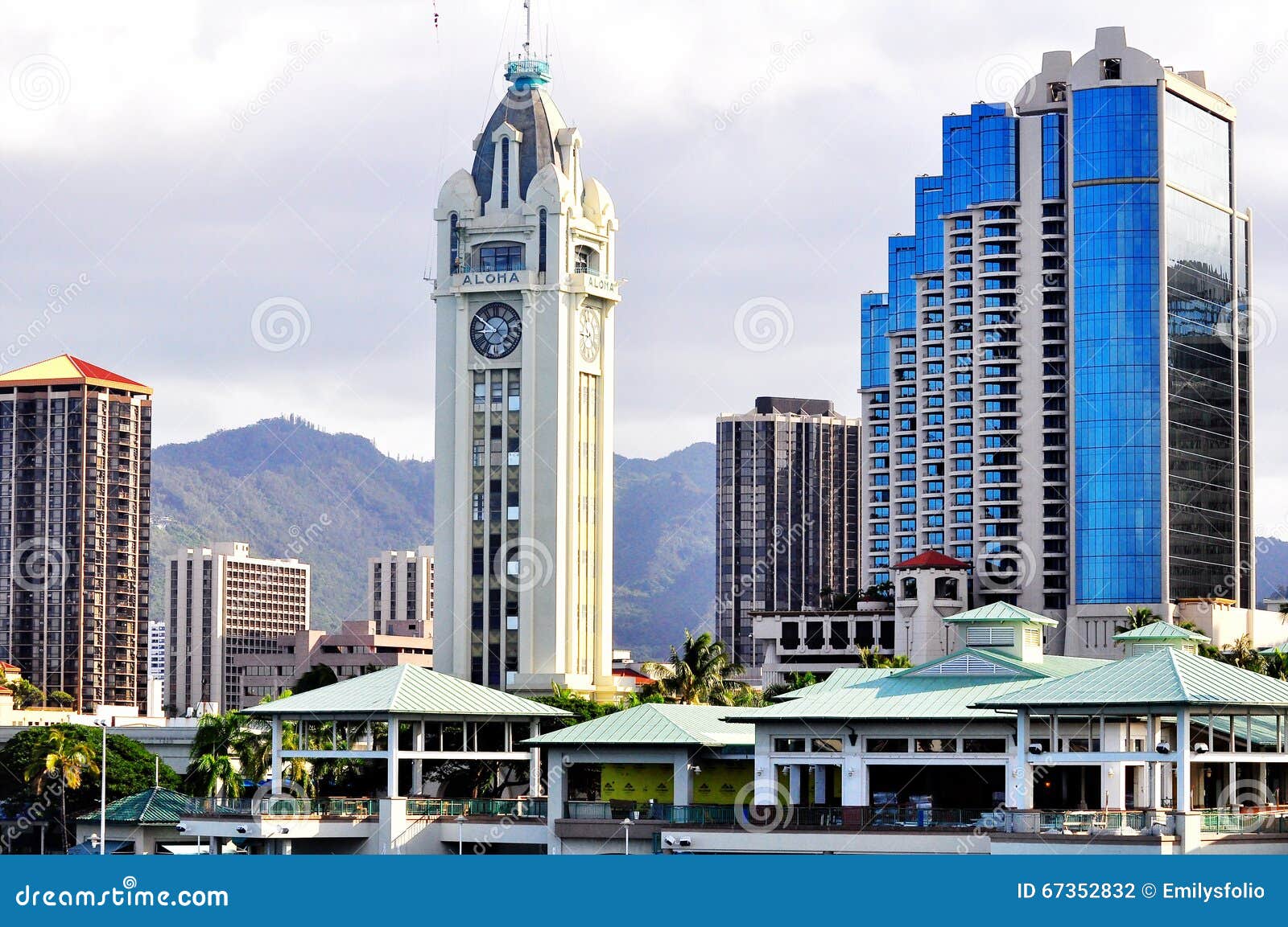 Aloha Tower stock photo. Image of tall, buildings, work - 67352832