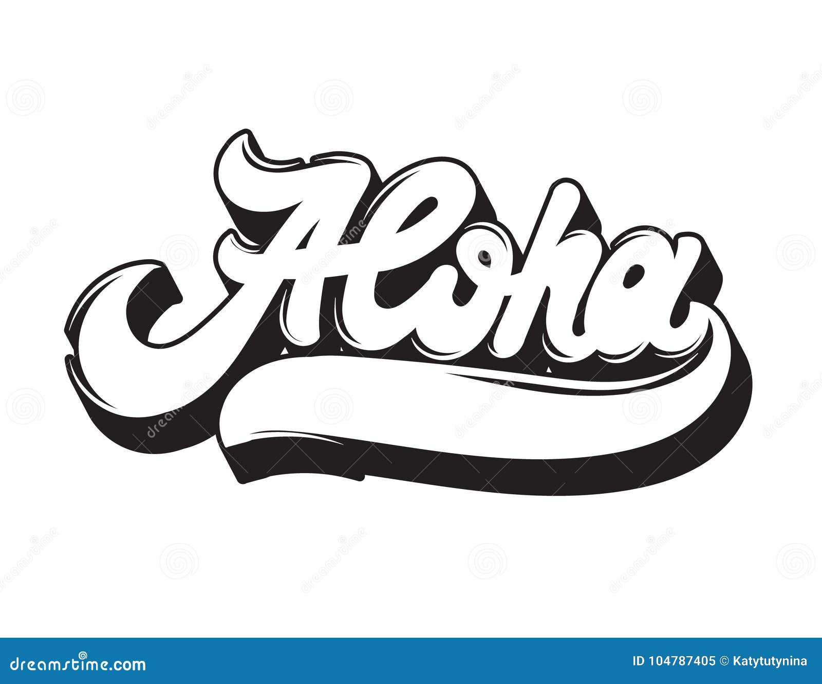 Aloha Vector Las Letras Manuscritas Hechas En Estilo De 90 ` S ...