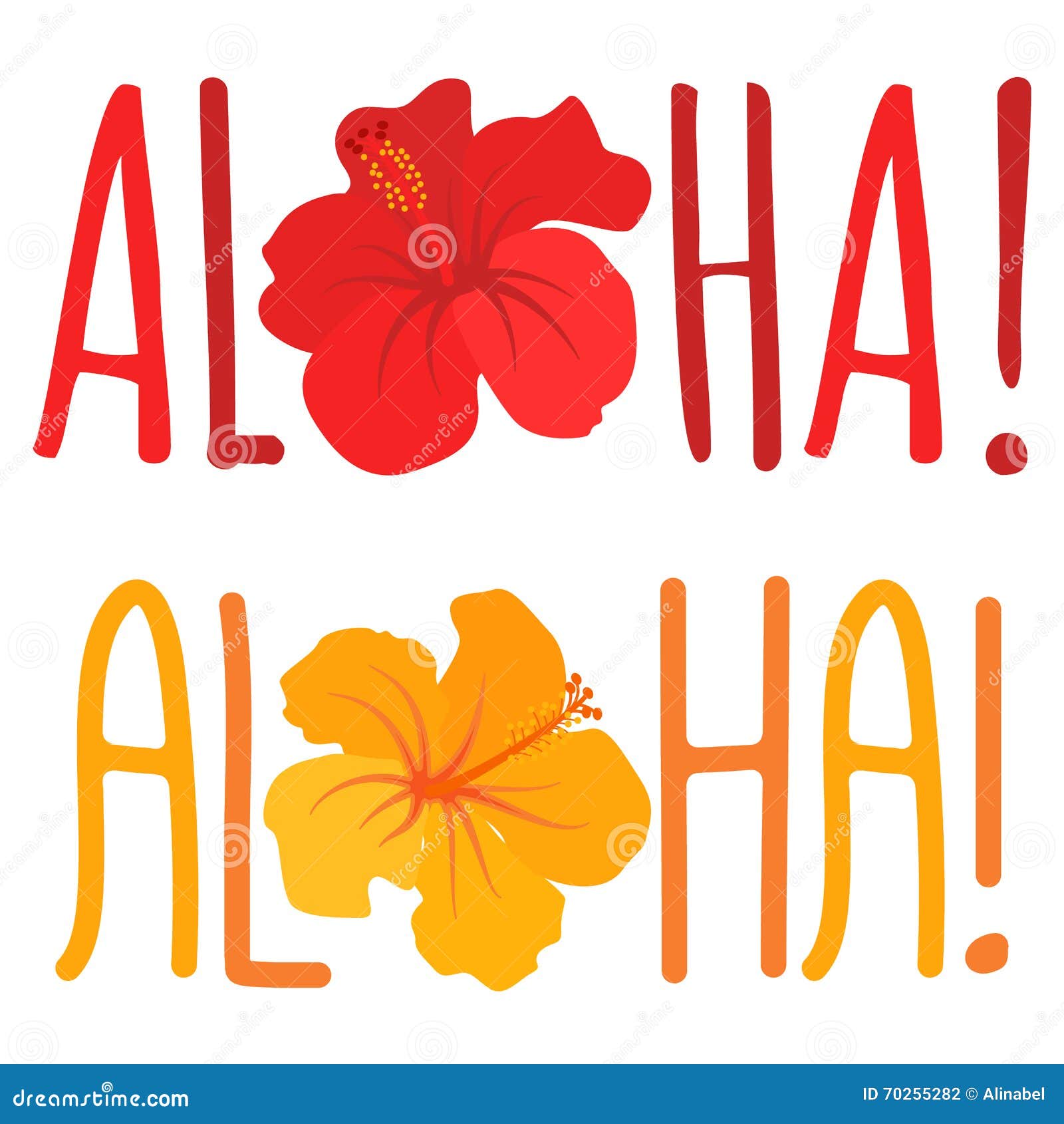 Aloha Vector Lettering Avec La Fleur Illustration de Vecteur ...
