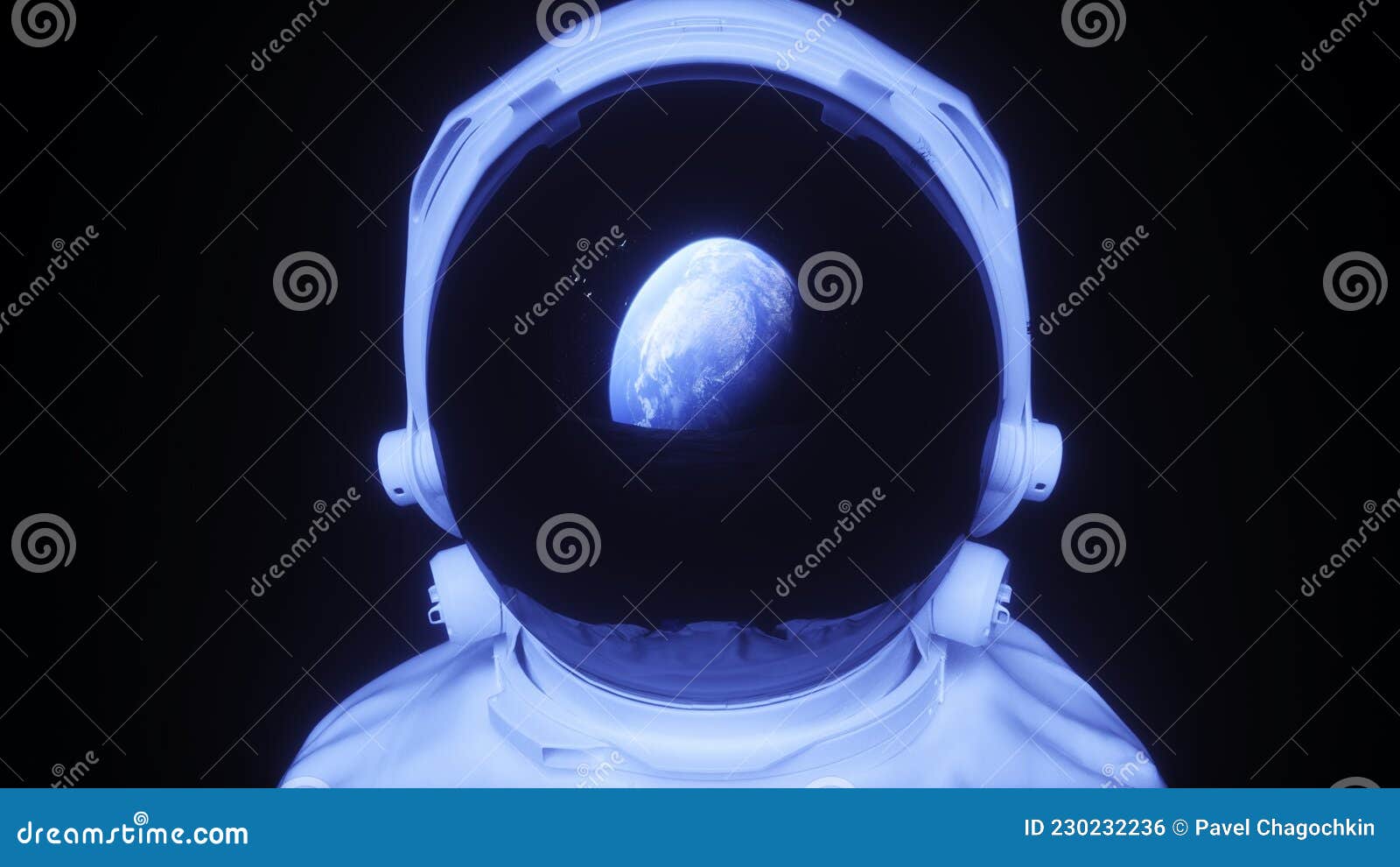Alone Astronaut in Space Rock Cave. Space View. 3d Rendering. Stock ...