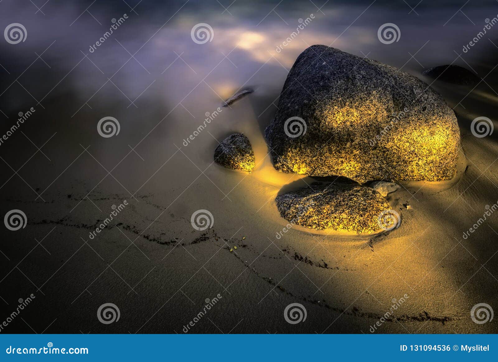 Alone big stone stock photo. Image of sunny, beach, beauty - 131094536
