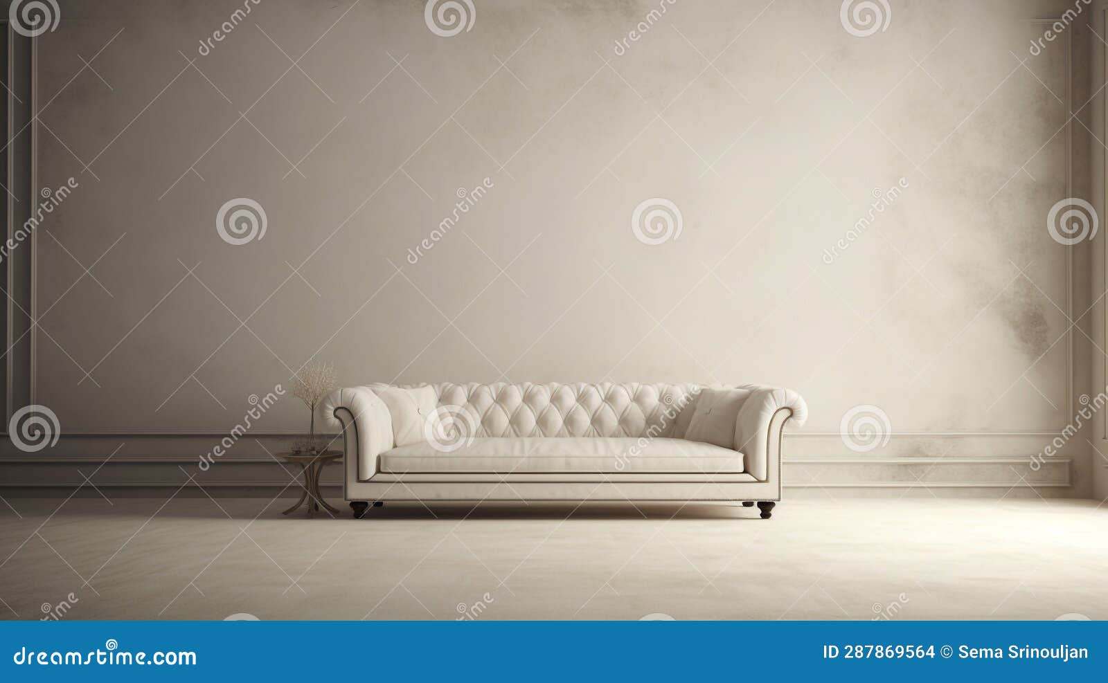 Alone Classic Sofa in Empty Abandoned Room. - Generative Ai Stock ...