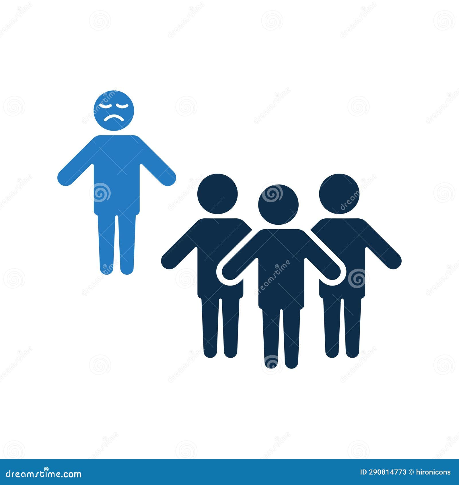 Alone, discrimination icon stock illustration. Illustration of ...