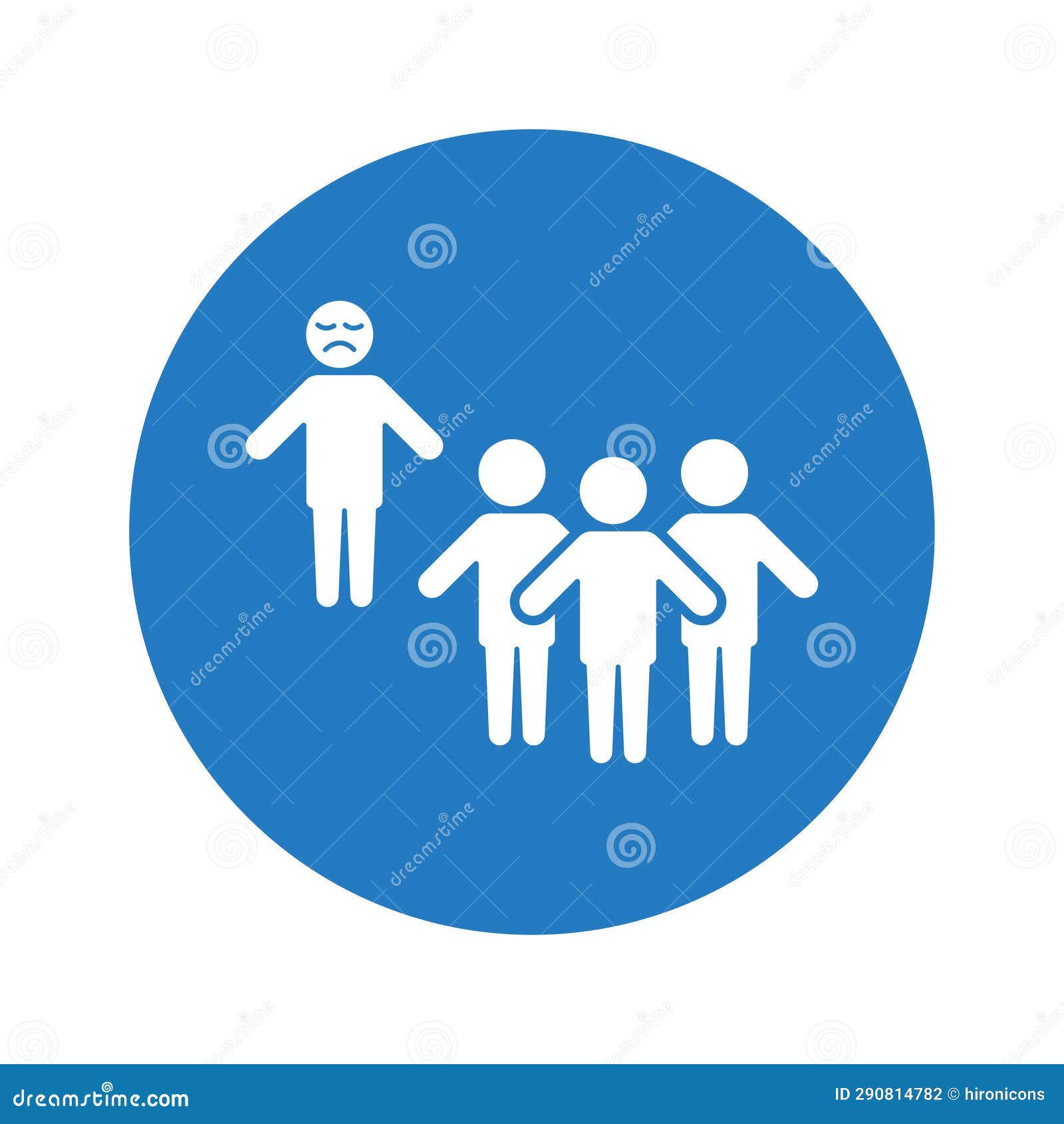 Alone, discrimination icon stock illustration. Illustration of symbol ...