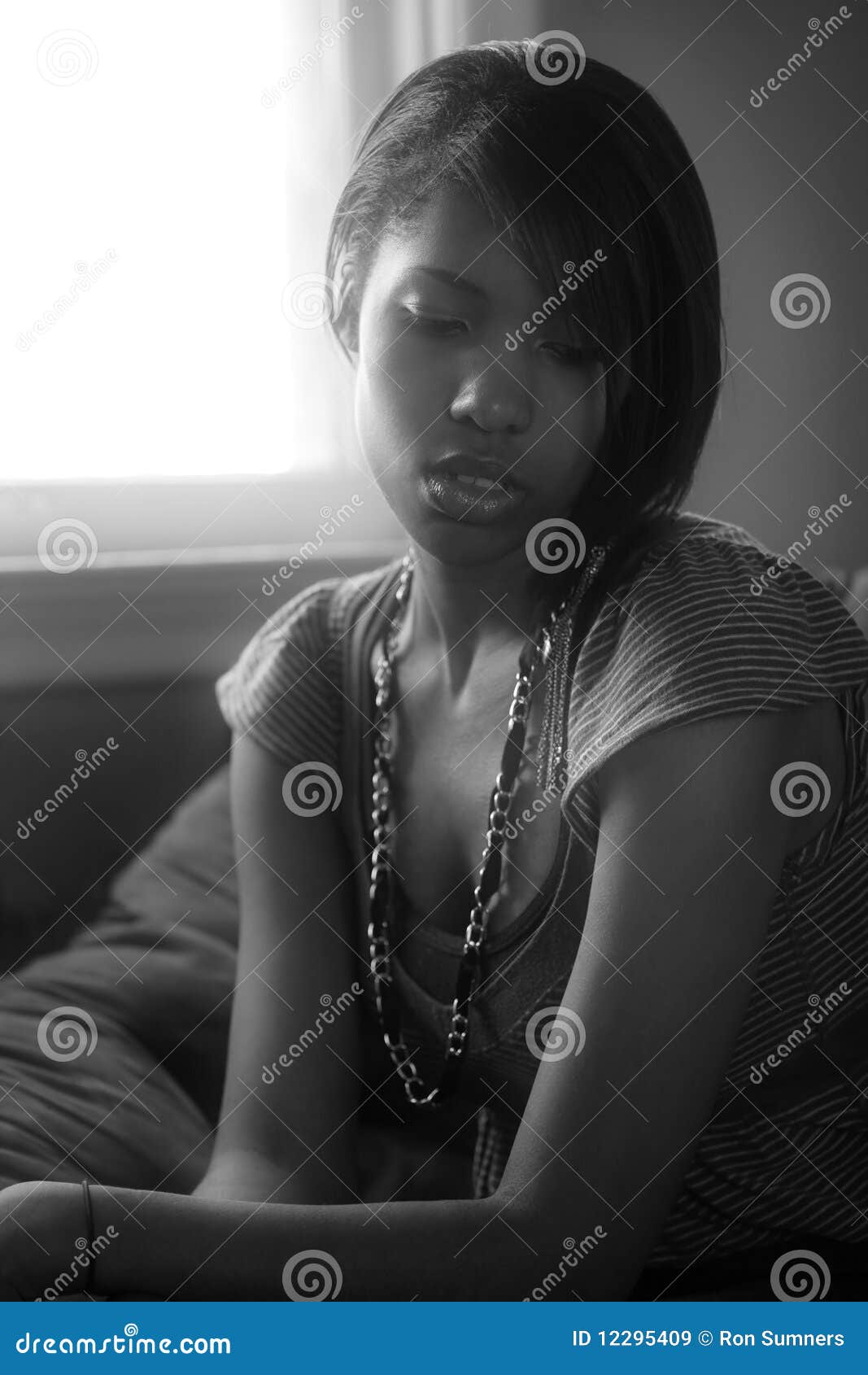 Alone with her thoughts stock image. Image of attractive - 12295409