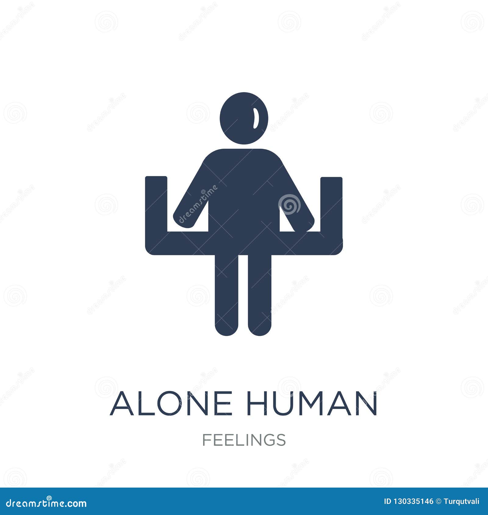 Alone Human Icon. Trendy Flat Vector Alone Human Icon on White B Stock ...