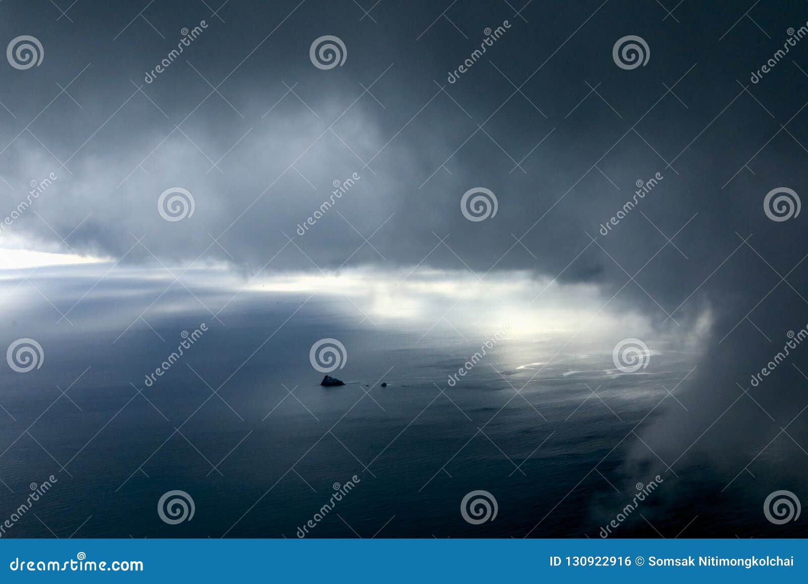 Alone Island with the Heavy Storm Stock Photo - Image of island ...