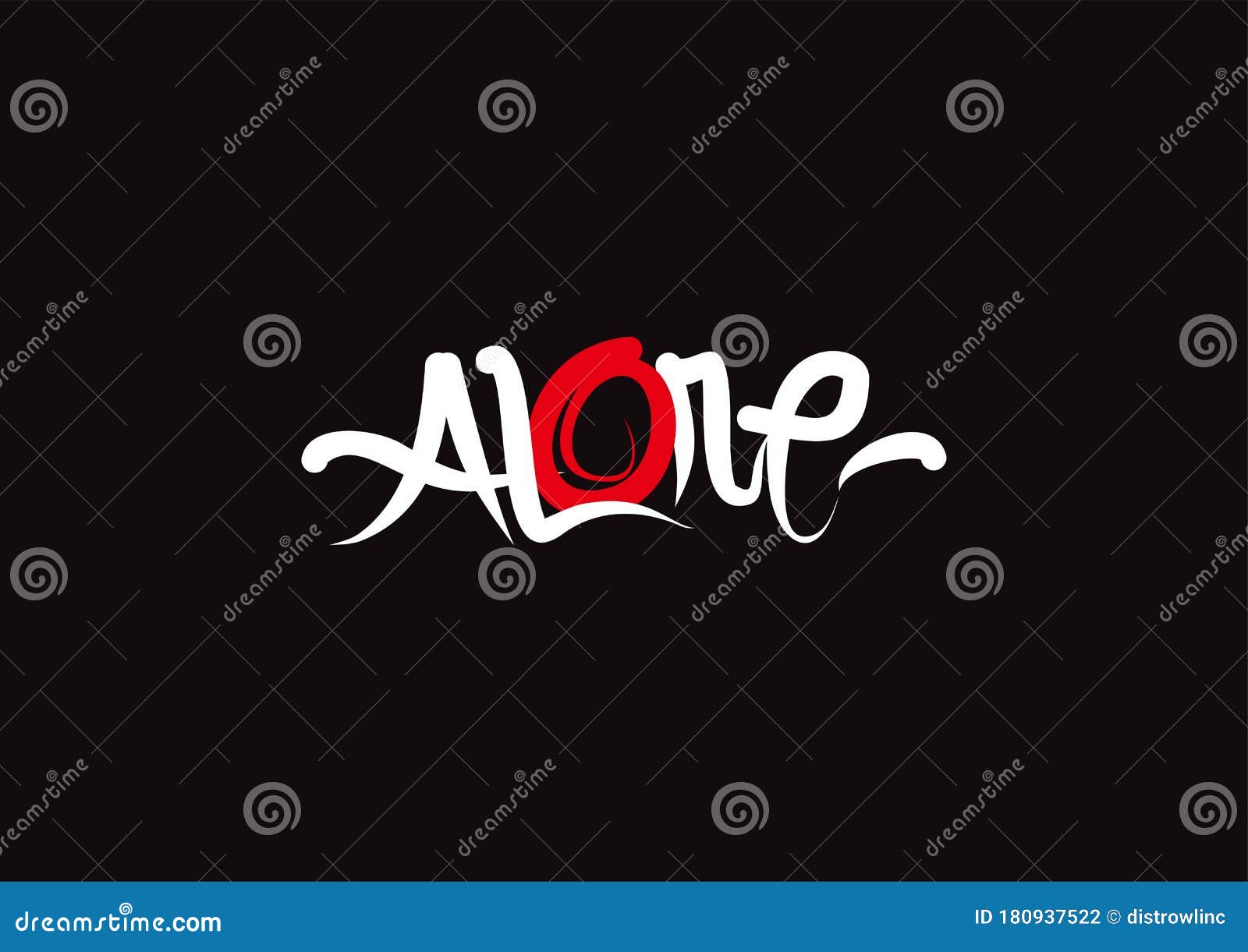 Alone Lettering Text Vector Illustration Stock Vector - Illustration of ...
