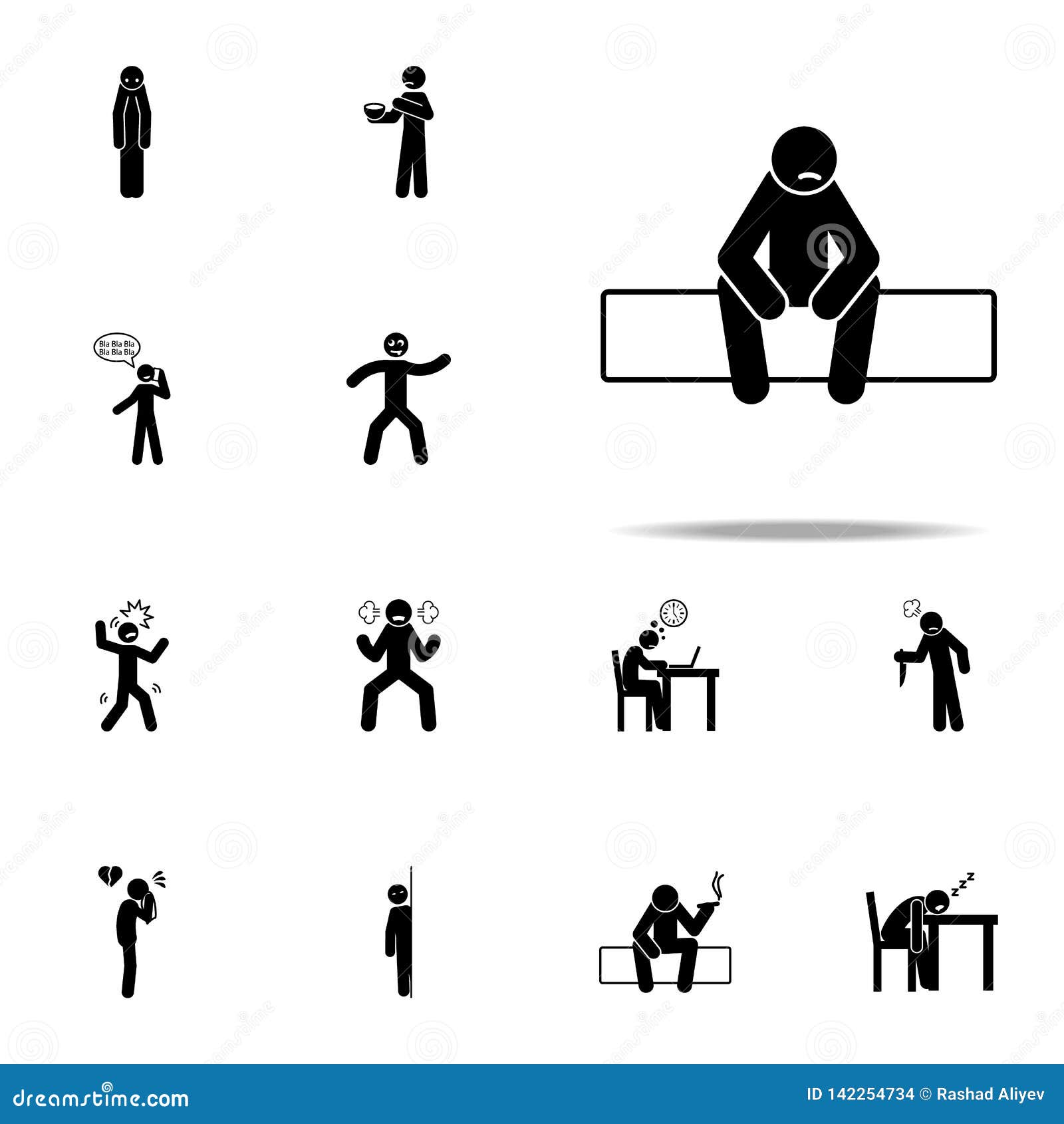Alone, Lonely Icon. Negative Character Icons Universal Set for Web and ...