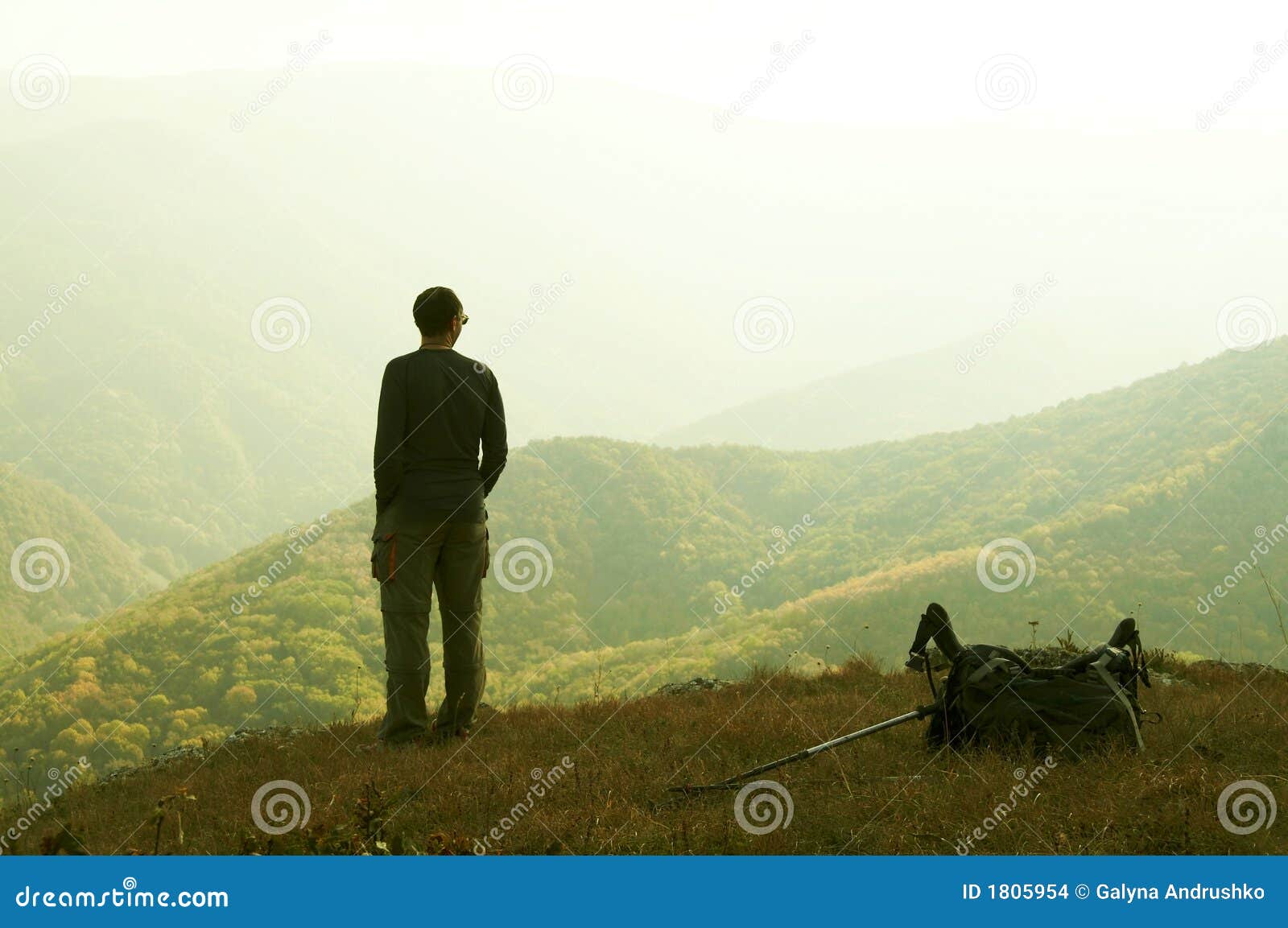 Alone Man Overview Landscape Stock Photo - Image of park, inspire: 1805954