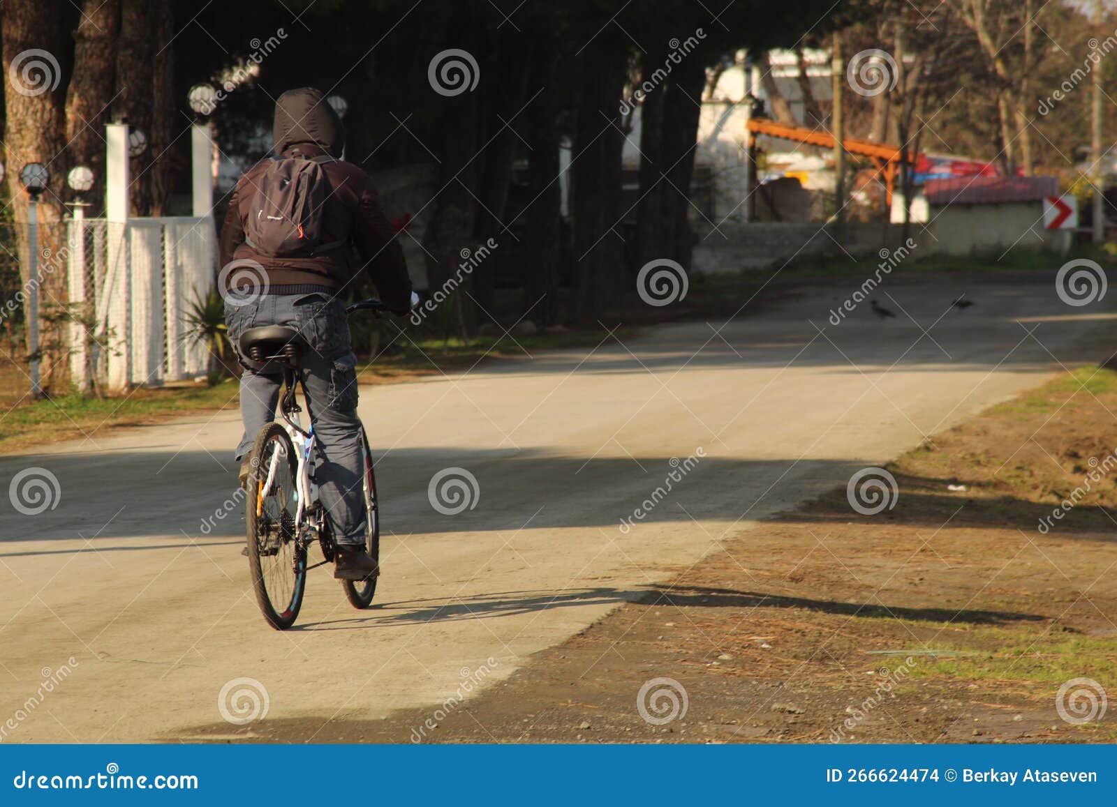 An Alone Man Riding a Bicycle Stock Photo - Image of outdoors, bicycle ...