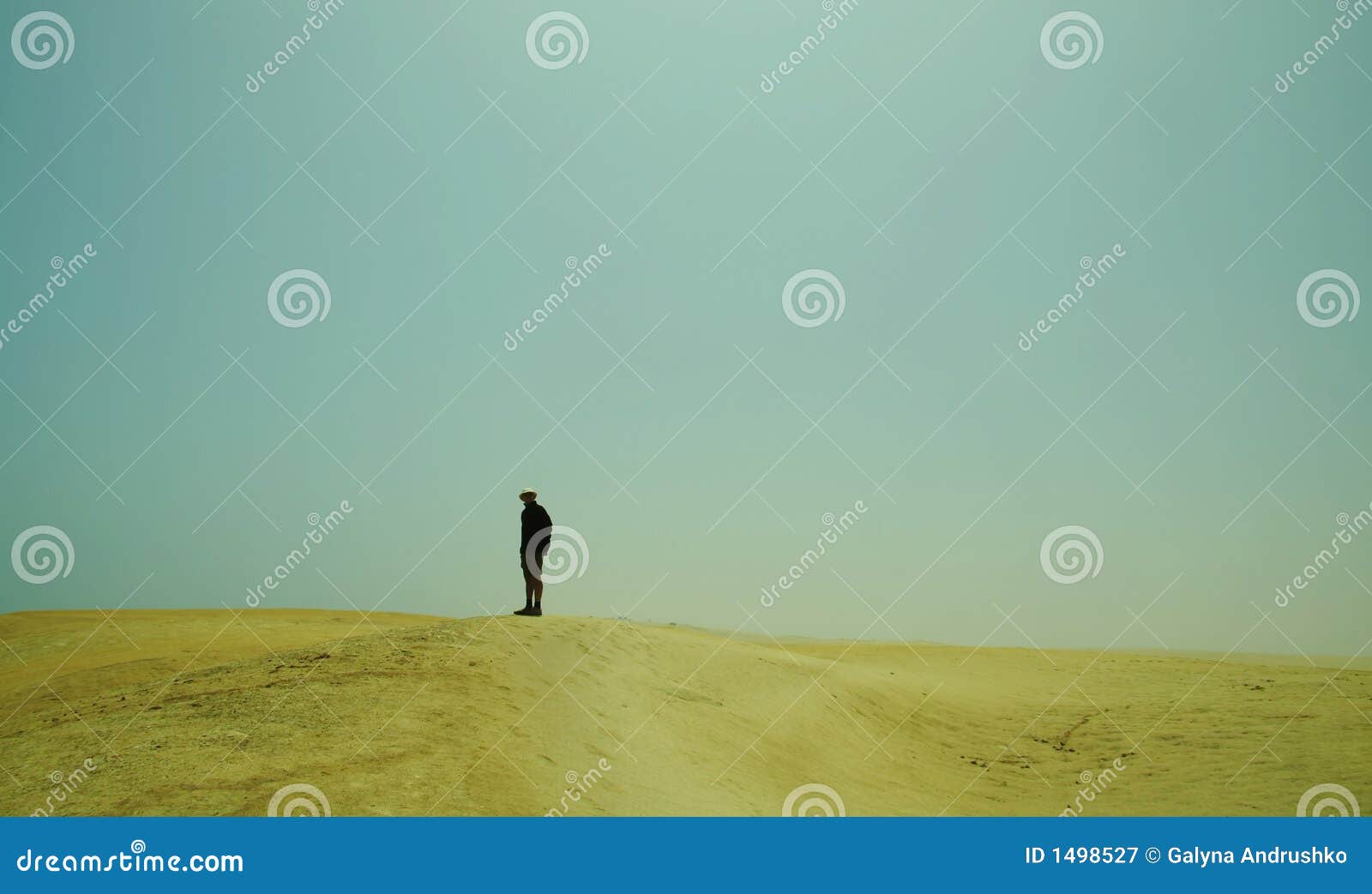 Alone men in the desert stock image. Image of backpacking - 1498527