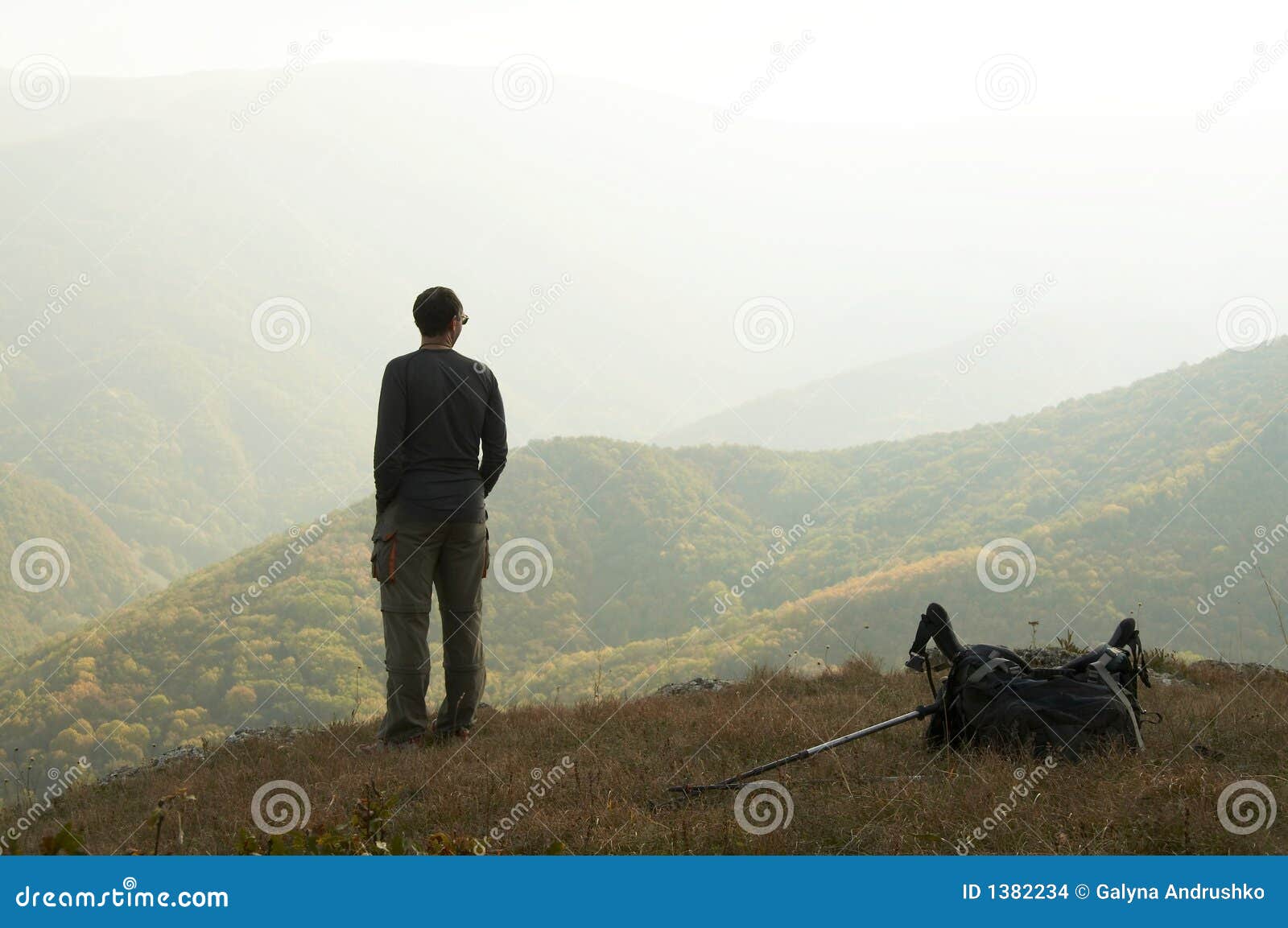 Alone Men Overview Landscape Stock Photo - Image of people, natural ...