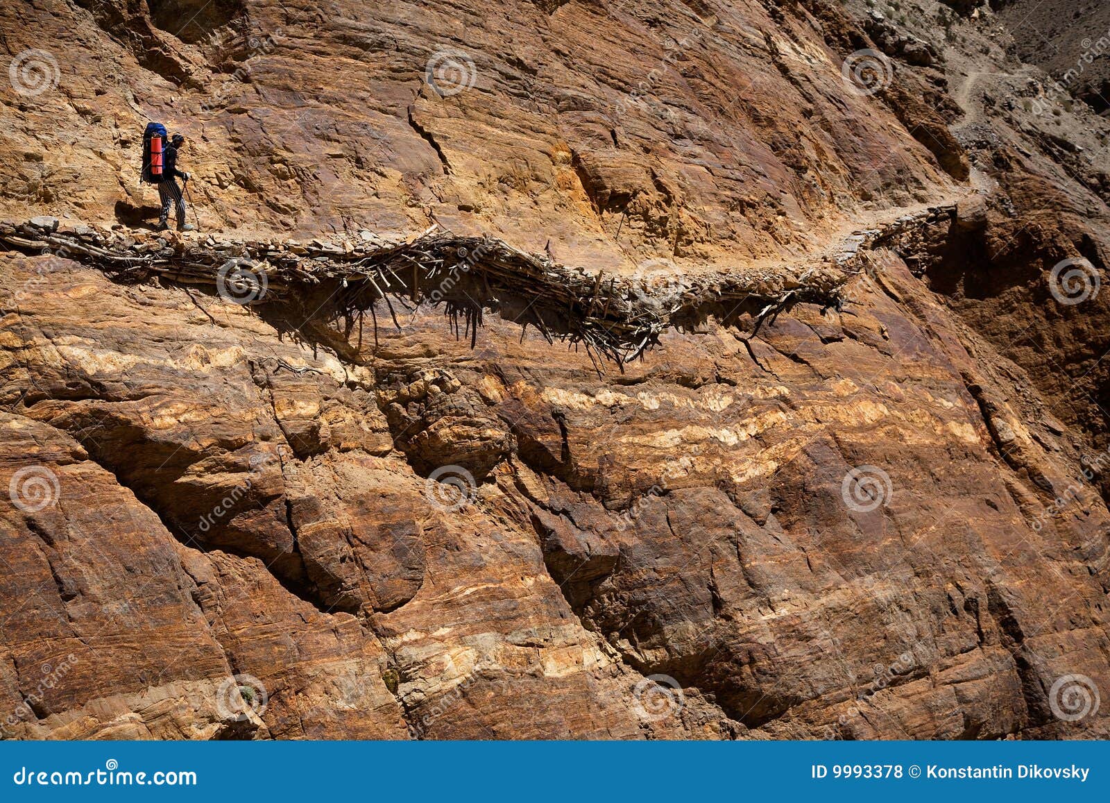 Alone Mountaineer, Going Dangerous Path Stock Photo - Image of sport ...